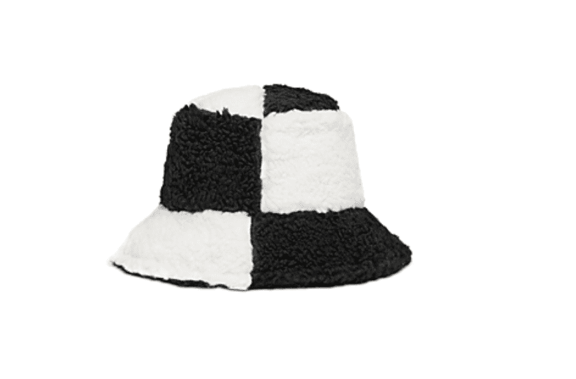 Jocelyn Checkered Faux Shearling Bucket Hat - Walmart.com