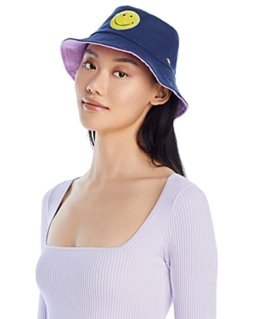 Jocelyn Reversible Smiley Bucket Hat Navy Purple Retail $65 - Walmart.com
