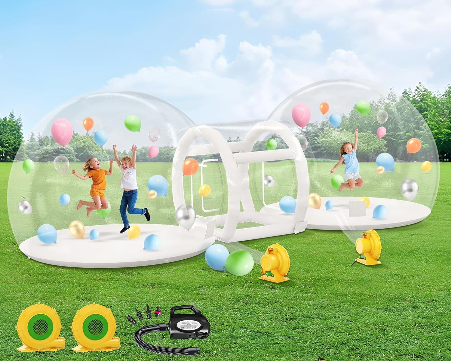 Jocisland 11.5ft & 11.5ft Bubble House with Balloons, PVC Inflatable ...