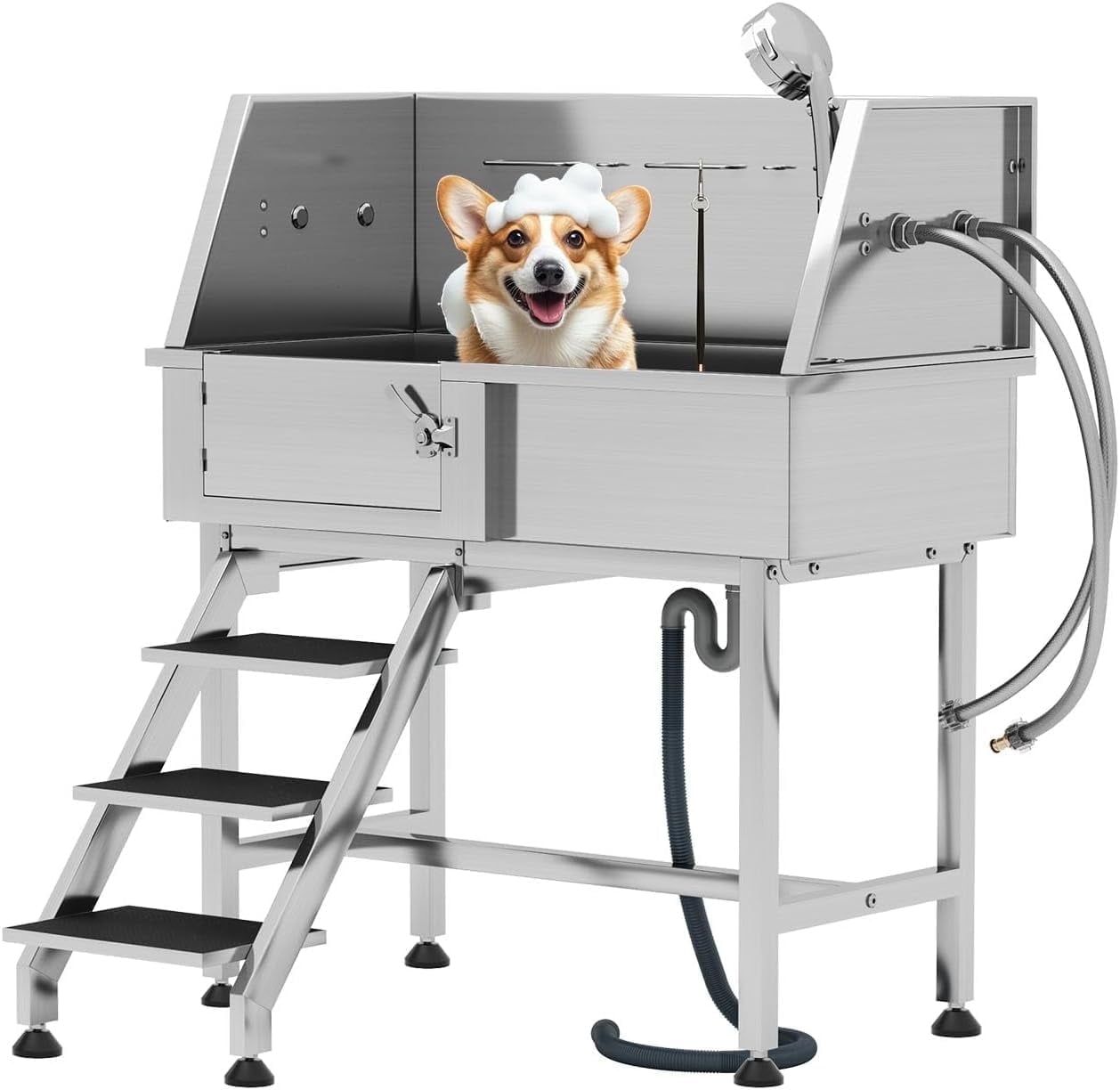 Jocisland 34" Dog Washing Station, 304 Stainless Steel Pet Wash Station ...