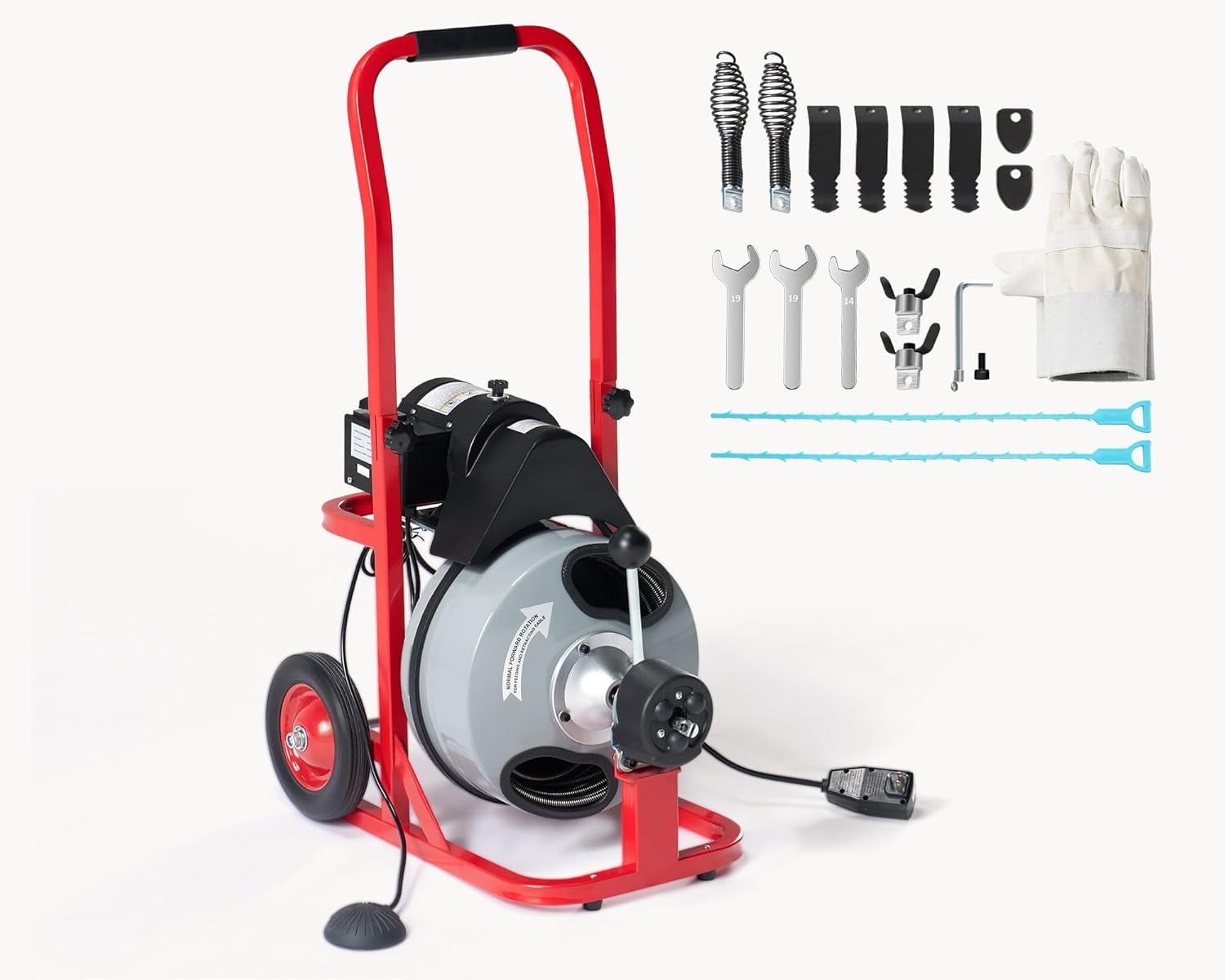 Jocisland 75 FT x 3/8 inch Drain Cleaner Machine, Auto Feed Electric ...