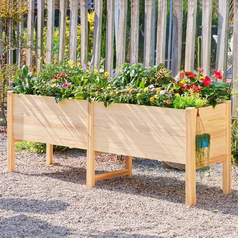 AMERLIFE Stylish Raised Garden Bed (7.5x2x2.7ft) with Drain Hole for ...