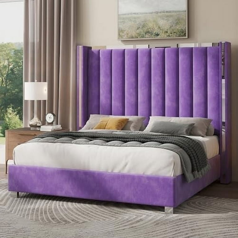 Purple full bed frame store