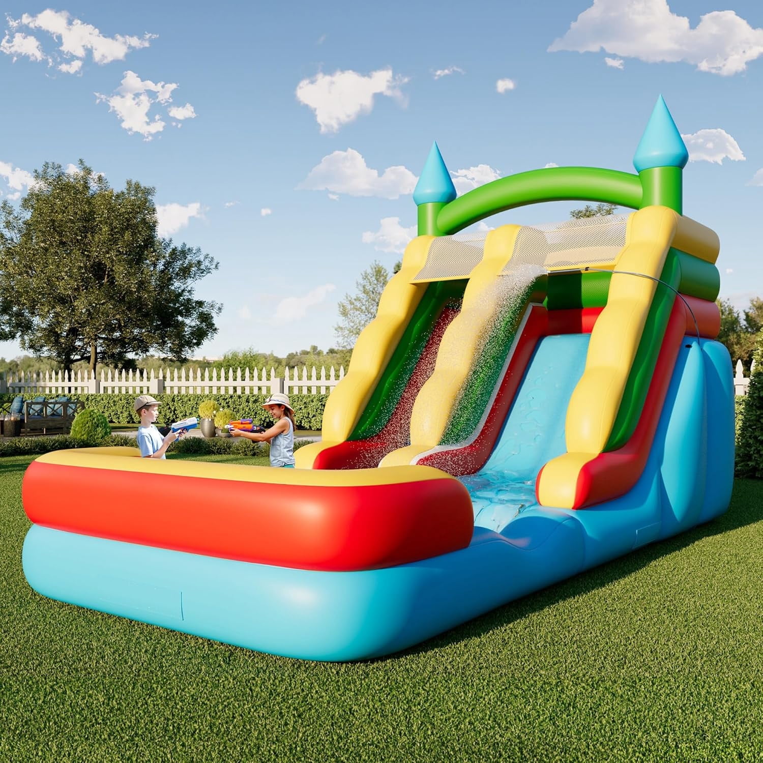 Jocisland Commercial Bounce House, Inflatable Bouncer with Air Blower ...