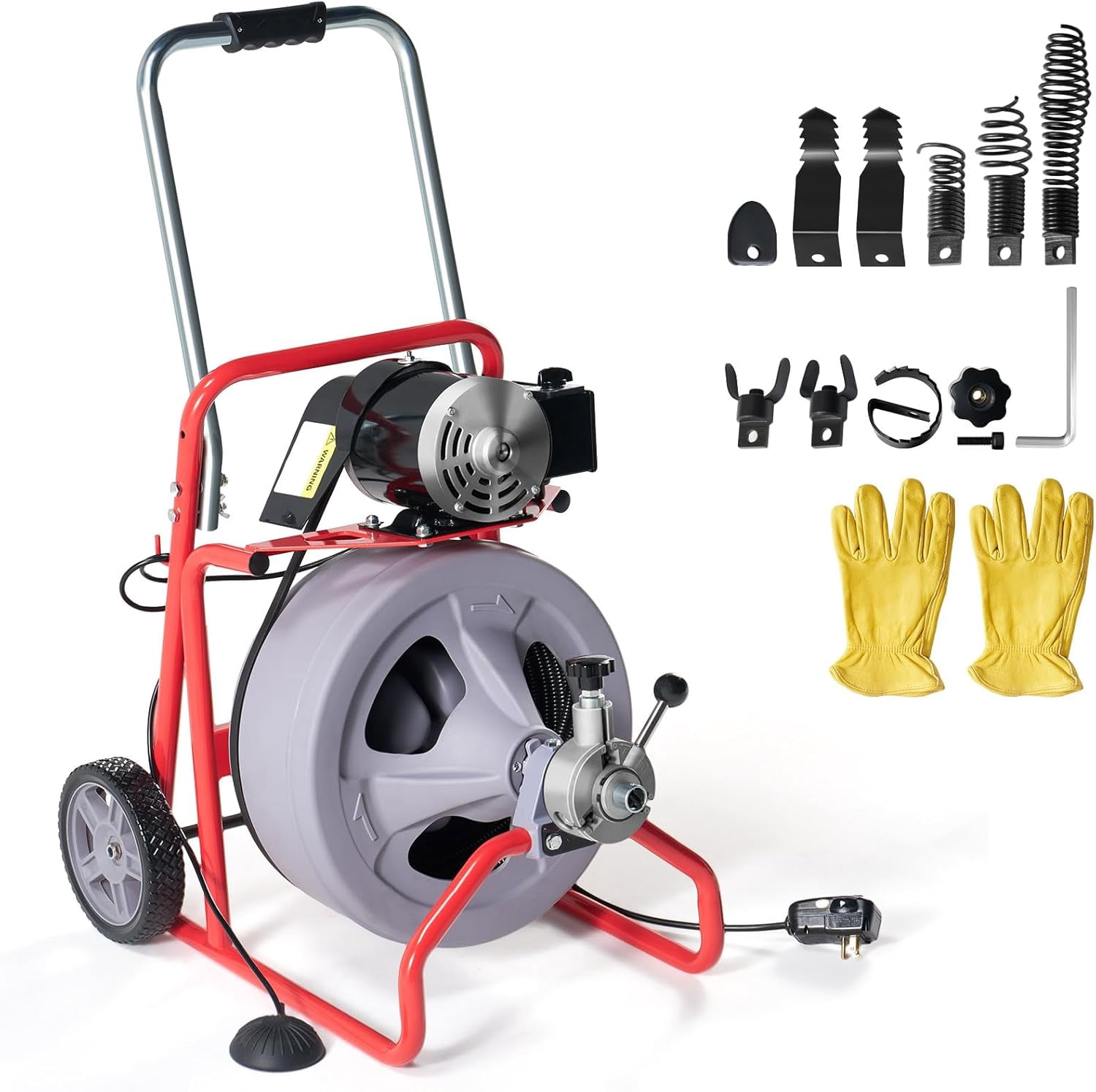 Jocisland Drain Cleaner Machine 100 FT x 3/8 inch, Auto Feed Electric ...
