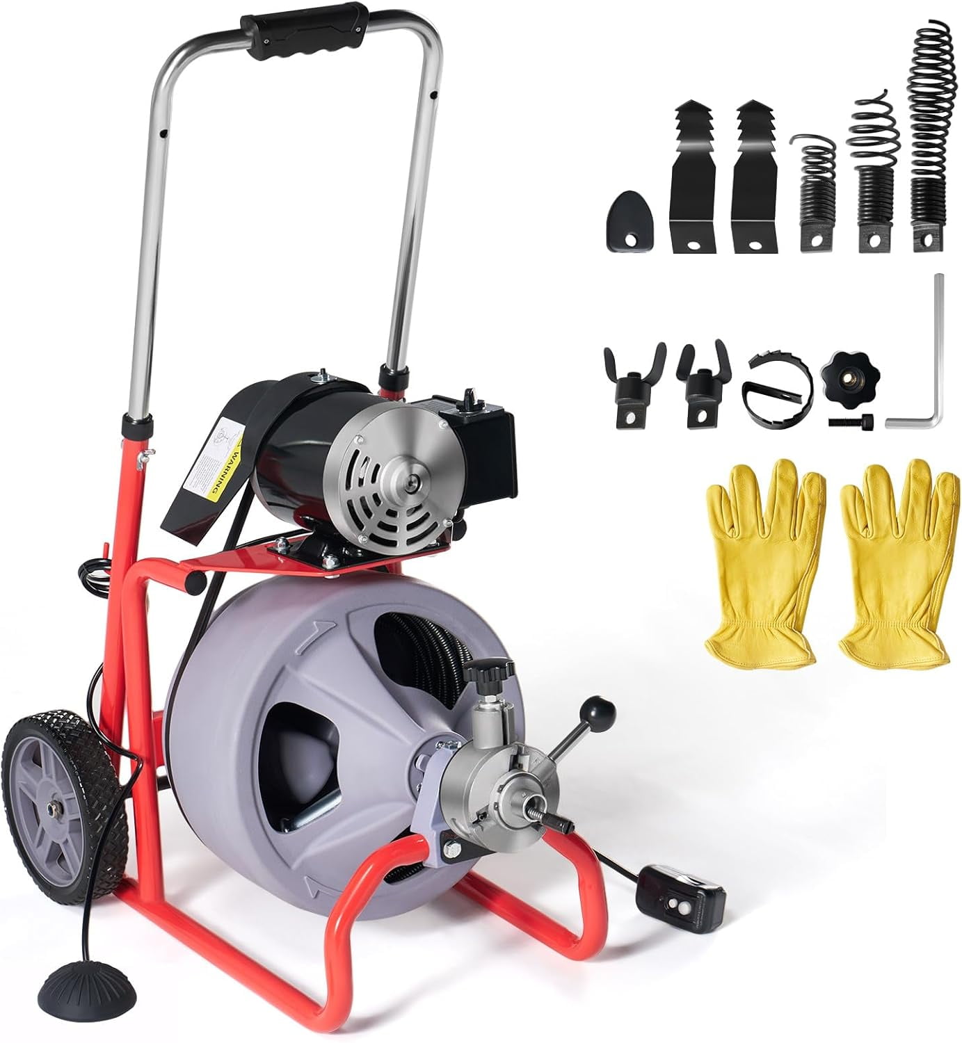 Jocisland Drain Cleaner Machine 75 FT x 3/8 inch, Auto Feed Electric ...