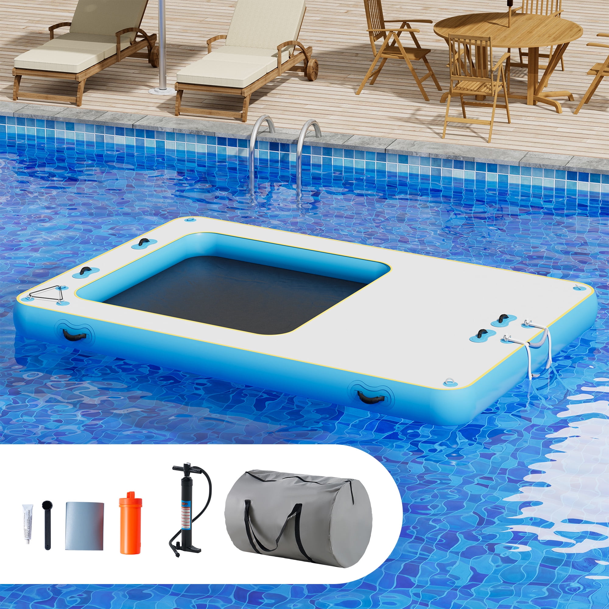 Jocisland Inflatable Floating Dock, Non-Slip Air Dock Platform loating ...