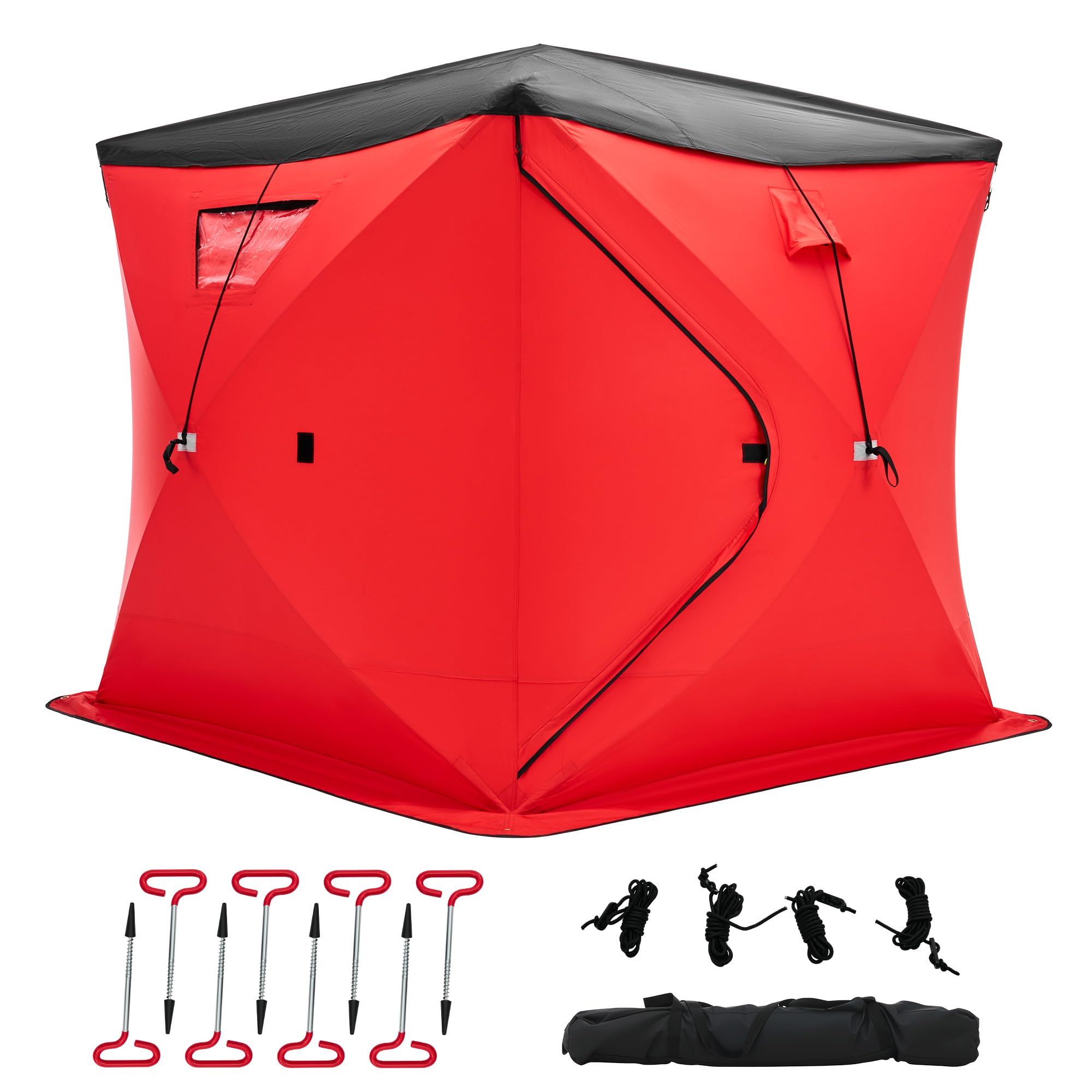 Jocisland Insulated Ice Fishing Tent, 3-4 Person Pop-Up Ice Shanty with ...