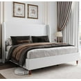 Jocisland Upholstered King Bed Frame 51.2" High with Wingback Headboard ...