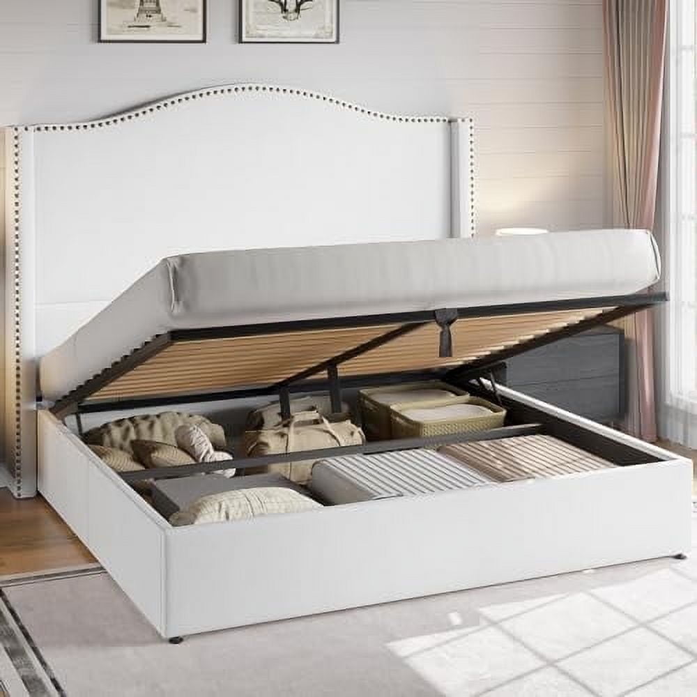 MERLUXY Lift Up Storage Bed Queen Size, Upholstered Platform Bed Frame ...