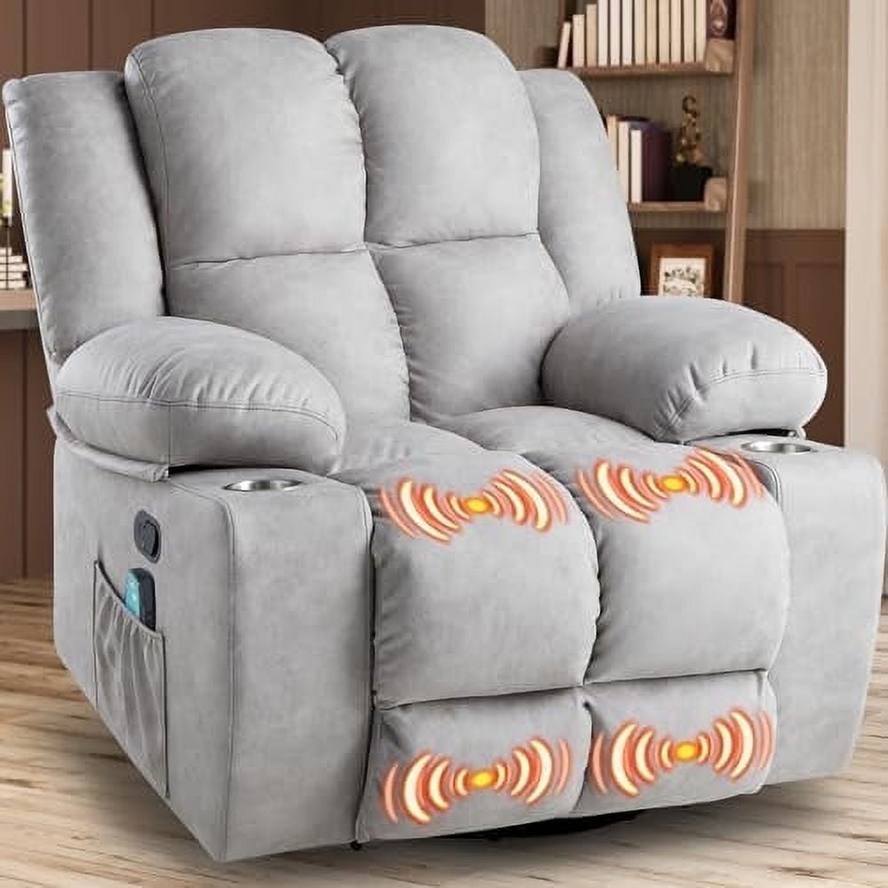 MERLUXY Oversized Swivel Rocker Recliner Chair, Lazy Boy Rocking ...
