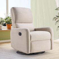 Modern Upholstered Rocker Nursery Chair Plush Seating Glider Swivel ...