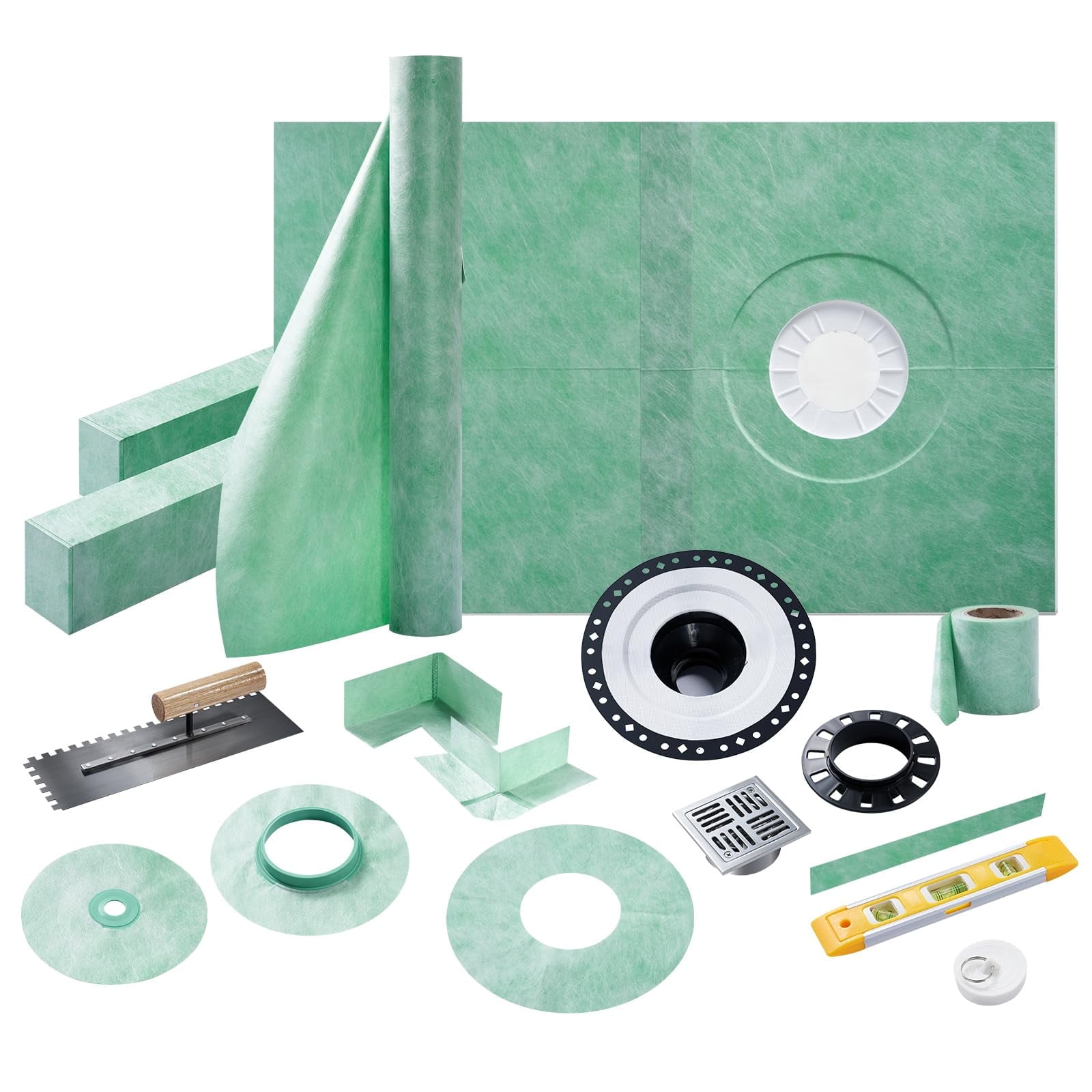 Jocisland Shower Curb Kit with Complete Shower Kit- Tray, Curb ...