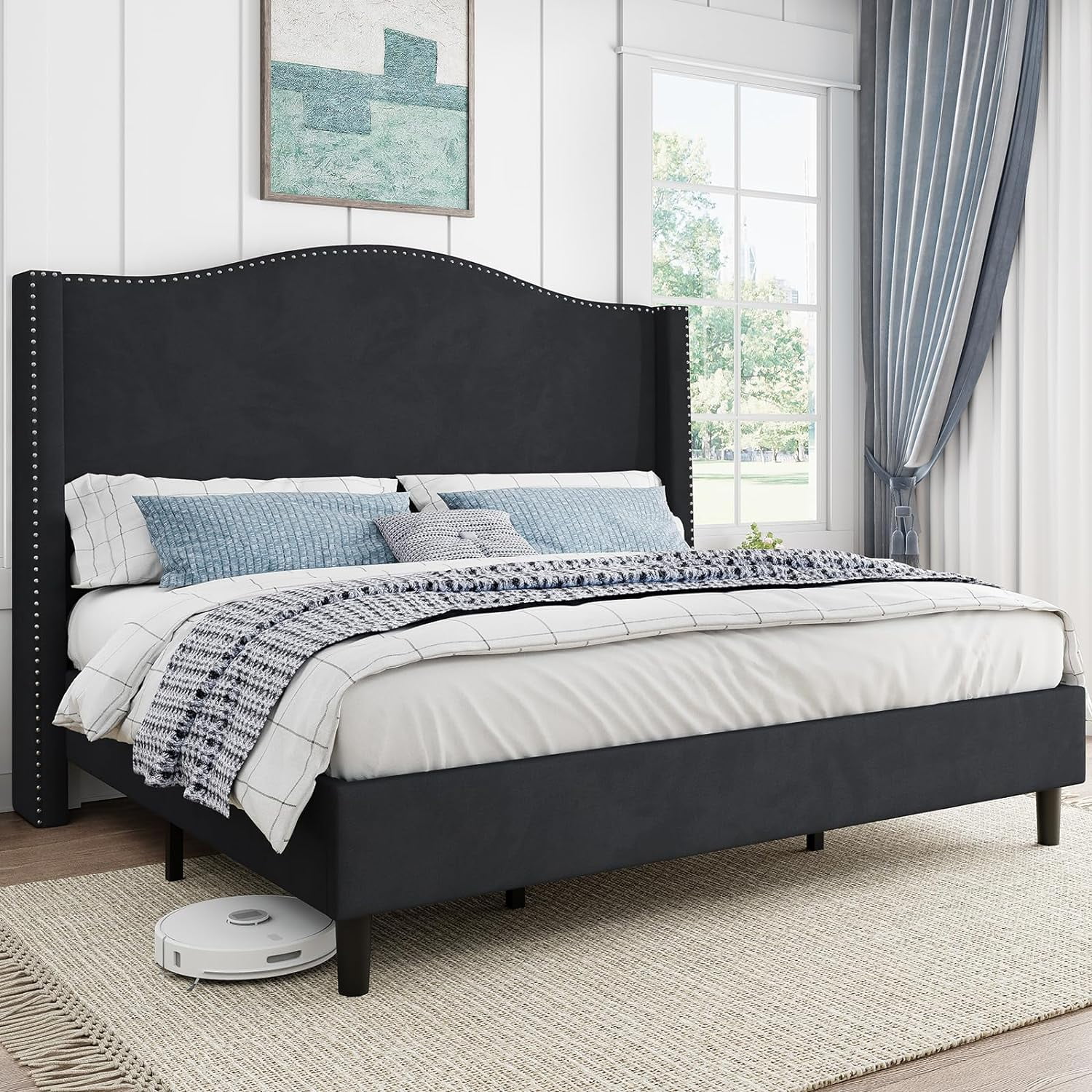 Jocisland Upholstered Bed Frame Queen 52.6 Jocisland Upholstered Bed Frame Queen 52.6
