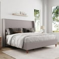 Jocisland Upholstered Bed Frame Queen Size 51.2" High Linen Platform ...