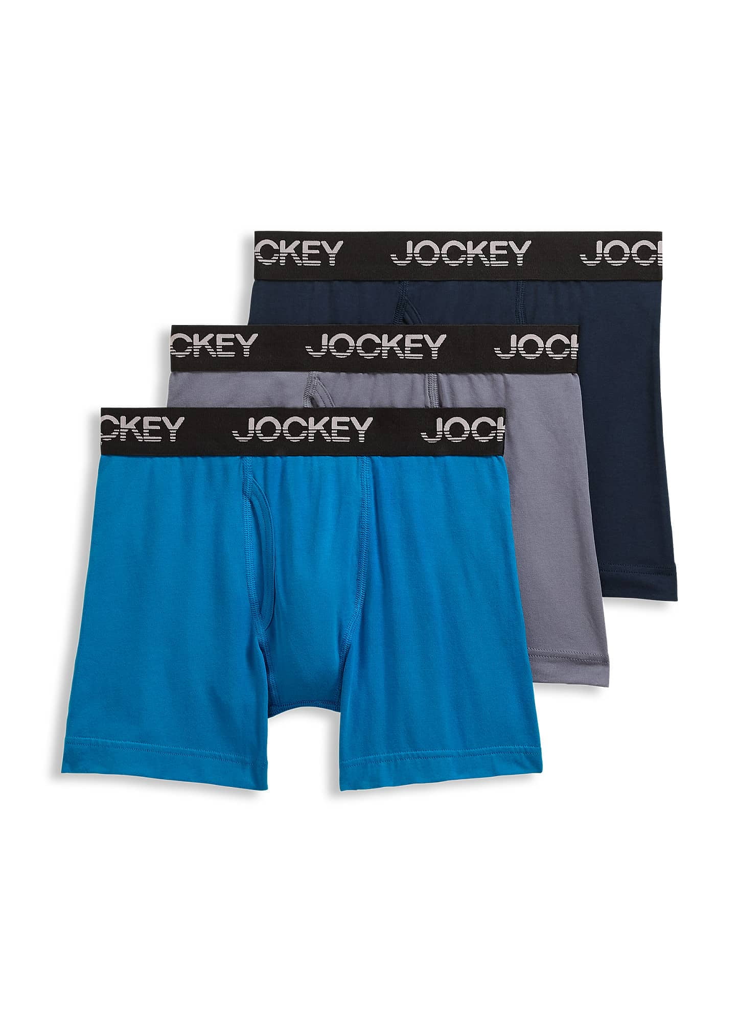 Jockey Boys' Cotton Stretch Boxer Briefs, 3 Pack, StayCool Technology ...