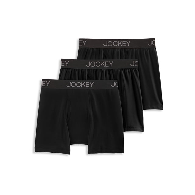 Jockey Essentials Boys Microfiber Stretch Boxer Brief, Multi-Color (3 ...