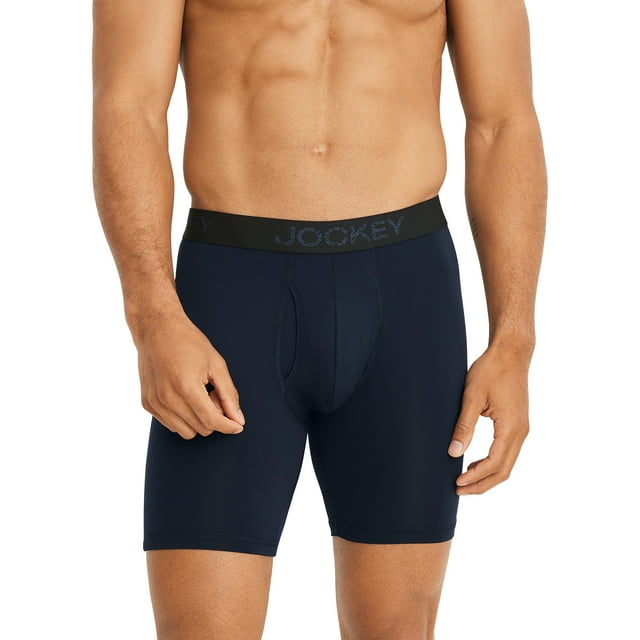 Jockey Essentials Men's Microfiber Boxer Briefs Pack of 3, Moisture ...