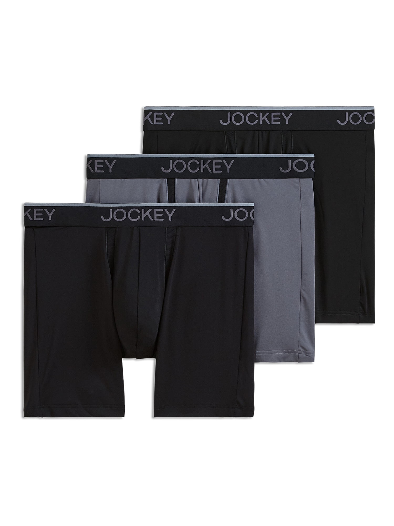Jockey Essentials® Men's Zero Chafe Pouch Boxer Brief, 6" Inseam, Pack of 3, Separation ...