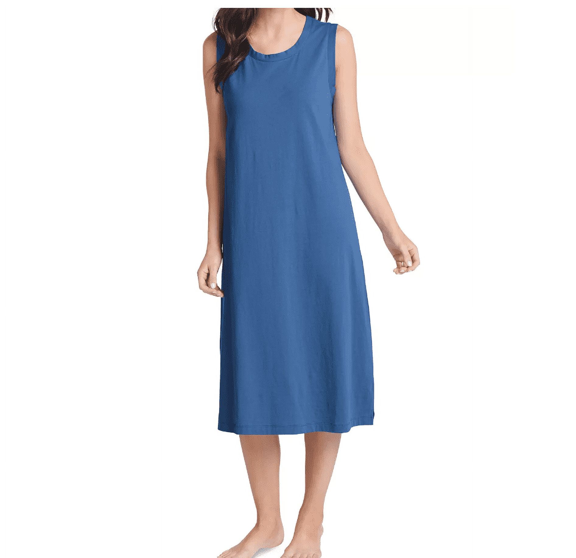 Jockey Everyday Essentials Cotton Tank Nightgown, Blue, Small - Walmart.com