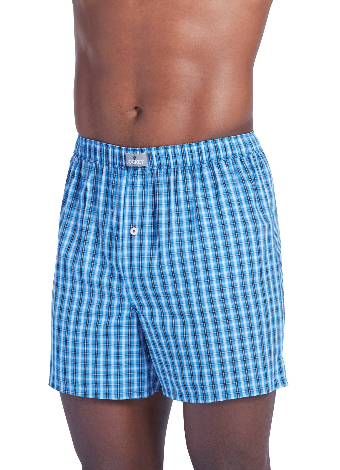 Jockey Men's 100% Cotton Woven 5" Boxer - Walmart.com