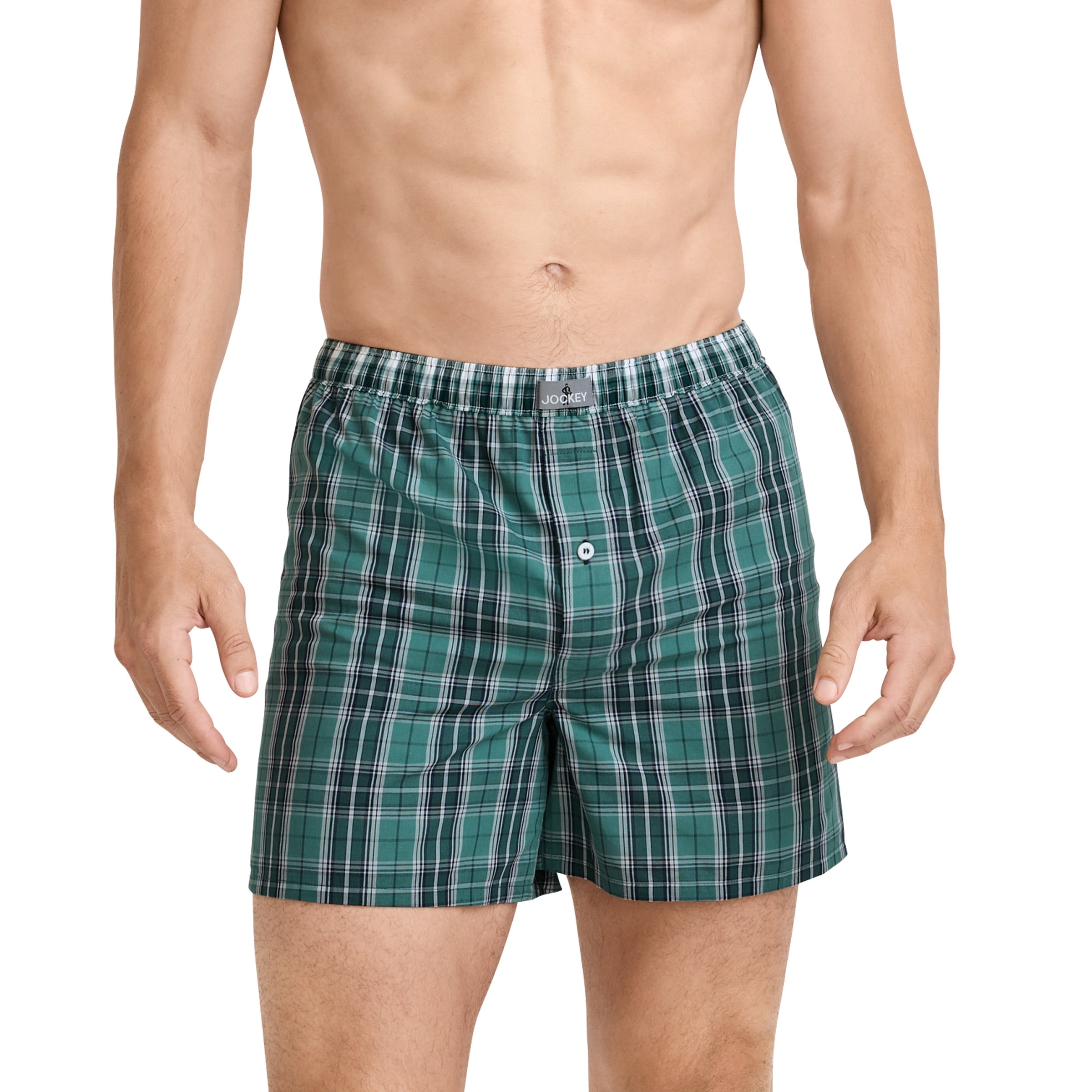 Jockey Men's 100% Cotton Woven 5" Boxer - Walmart.com