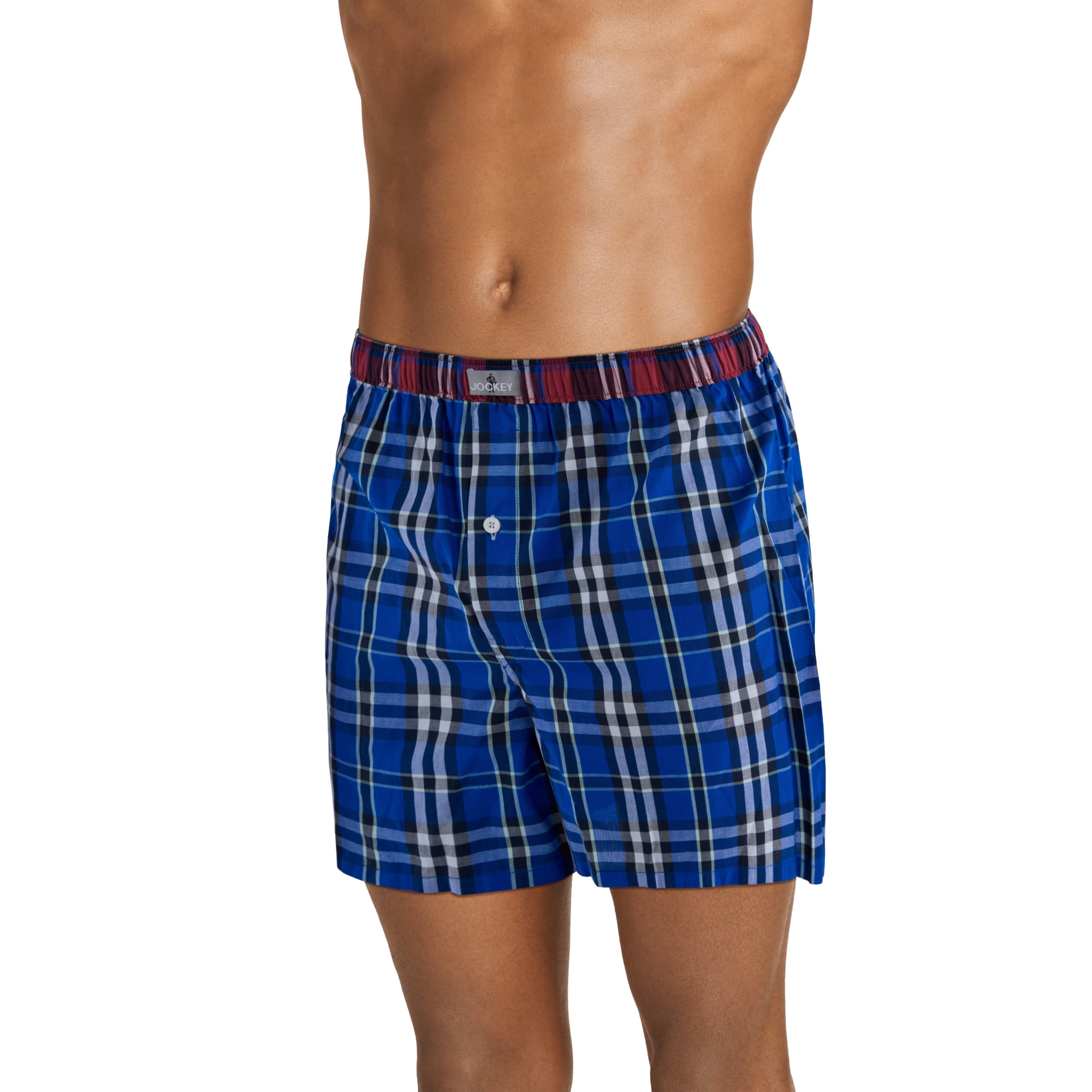Jockey Men's 100% Cotton Woven 5" Boxer - Walmart.com