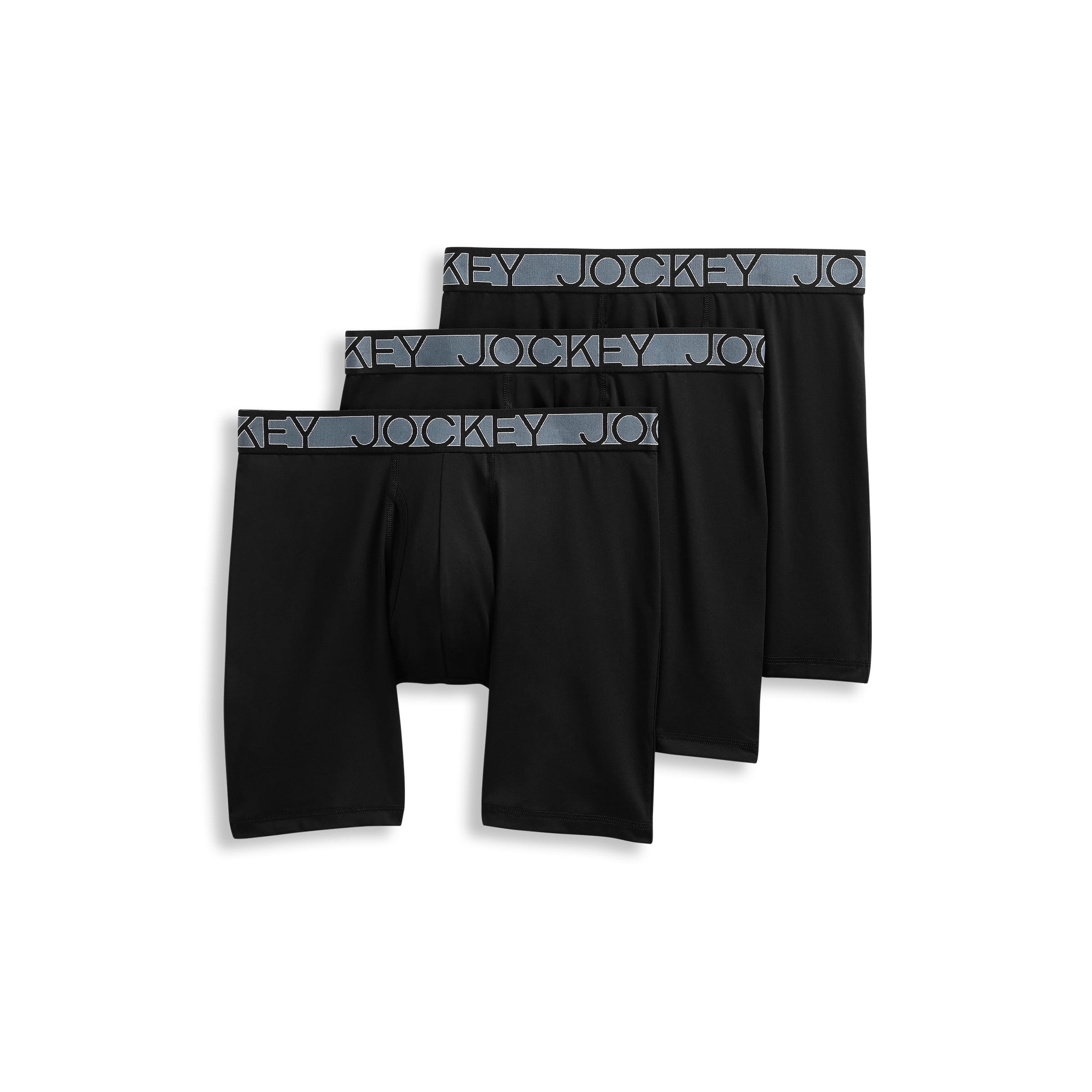 Jockey Men's Active Microfiber 9" Long Leg Boxer Brief - 3 Pack ...