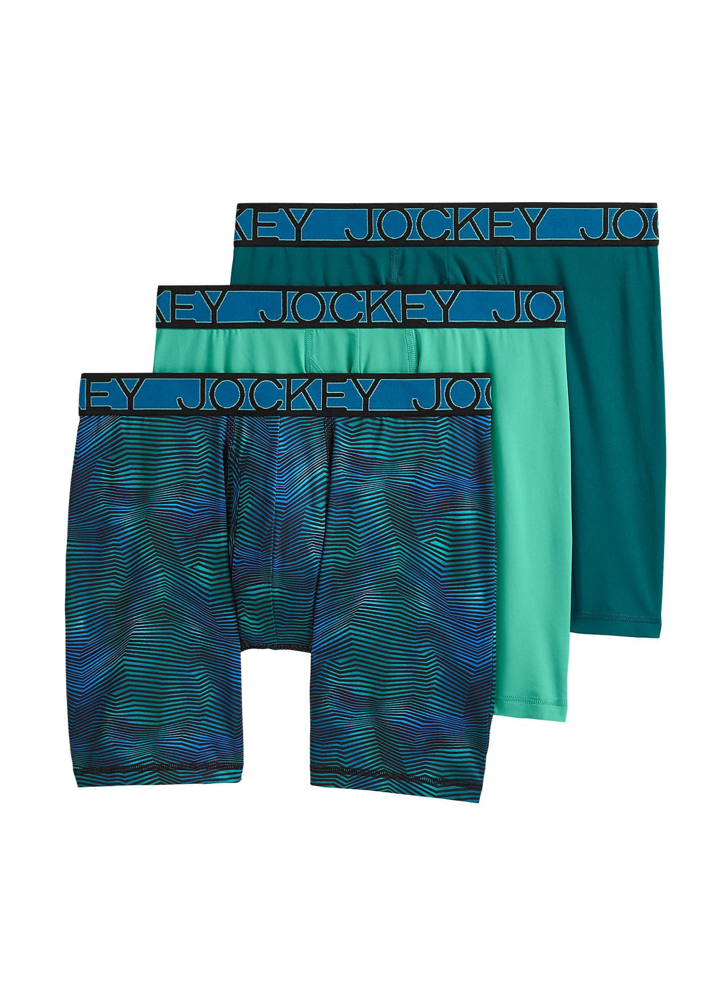 Jockey Men's Active Microfiber 9" Long Leg Boxer Brief - 3 Pack ...