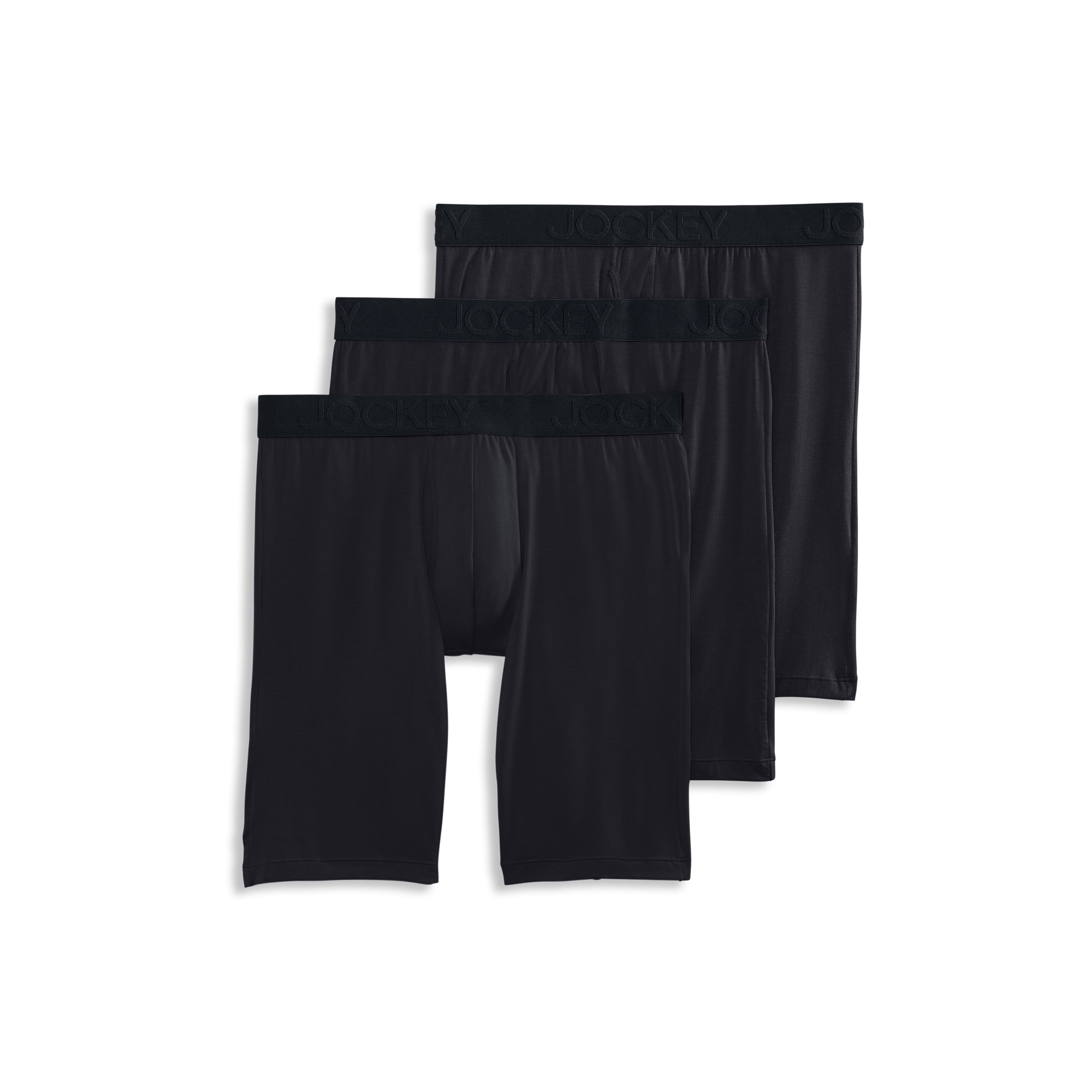 Jockey Men's Active Ultra Soft Modal 9" Long Leg Boxer Brief - 3 Pack ...