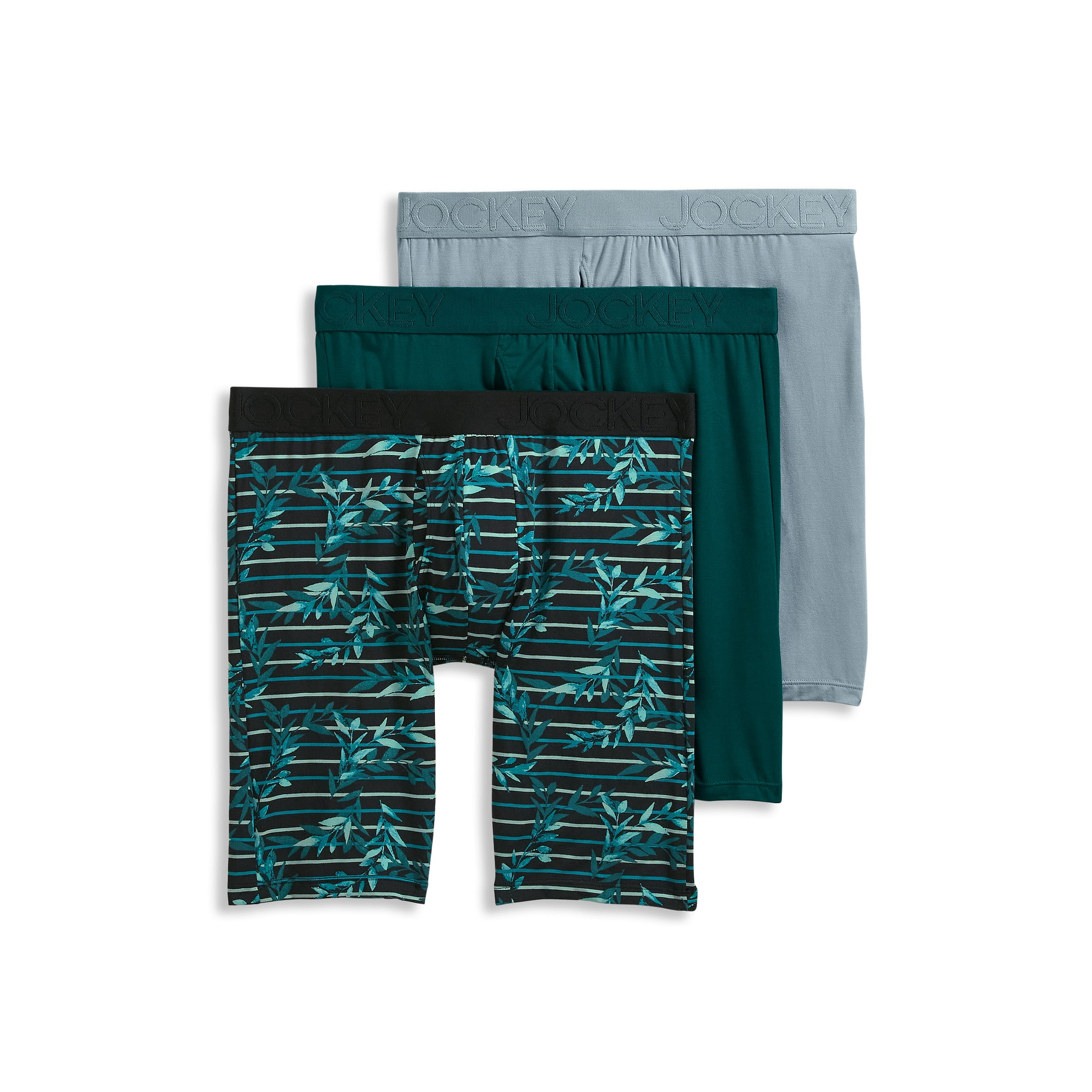 Jockey Men's Active Ultra Soft Modal 9" Long Leg Boxer Brief - 3 Pack ...