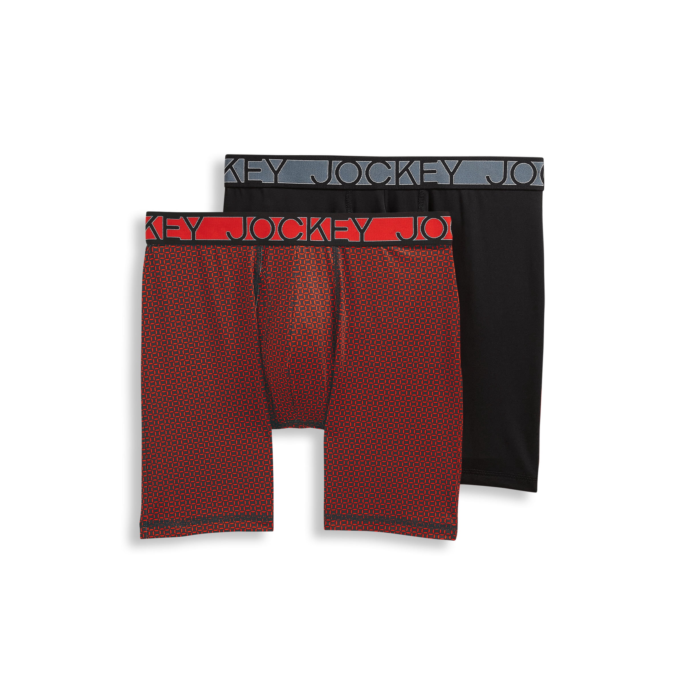 Jockey Men's Big Man Active Microfiber 9" Long Leg Boxer Brief - 2 Pack ...