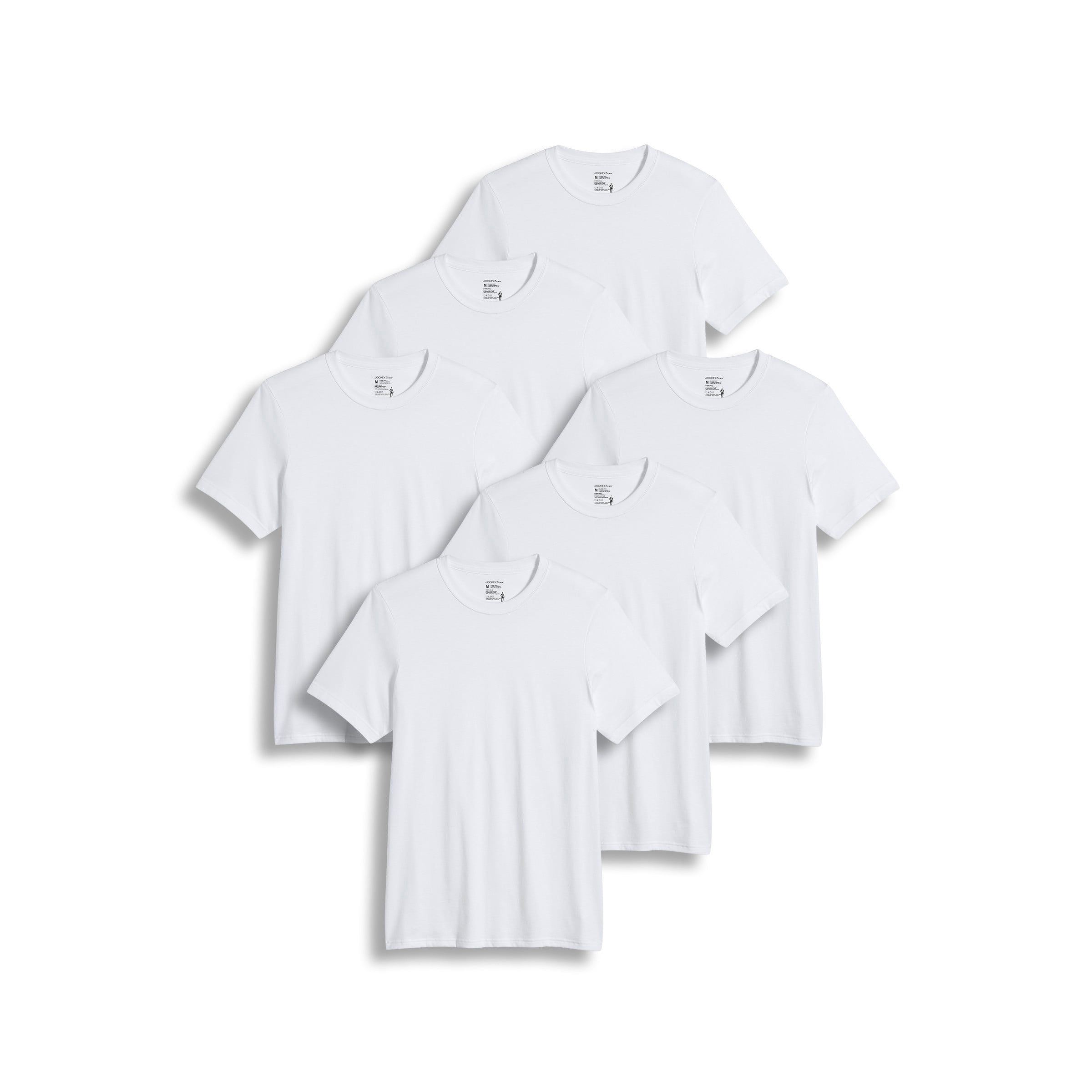 Jockey Men's Big & Tall Classic Crew Neck Undershirt- 6 Pack - Walmart.com