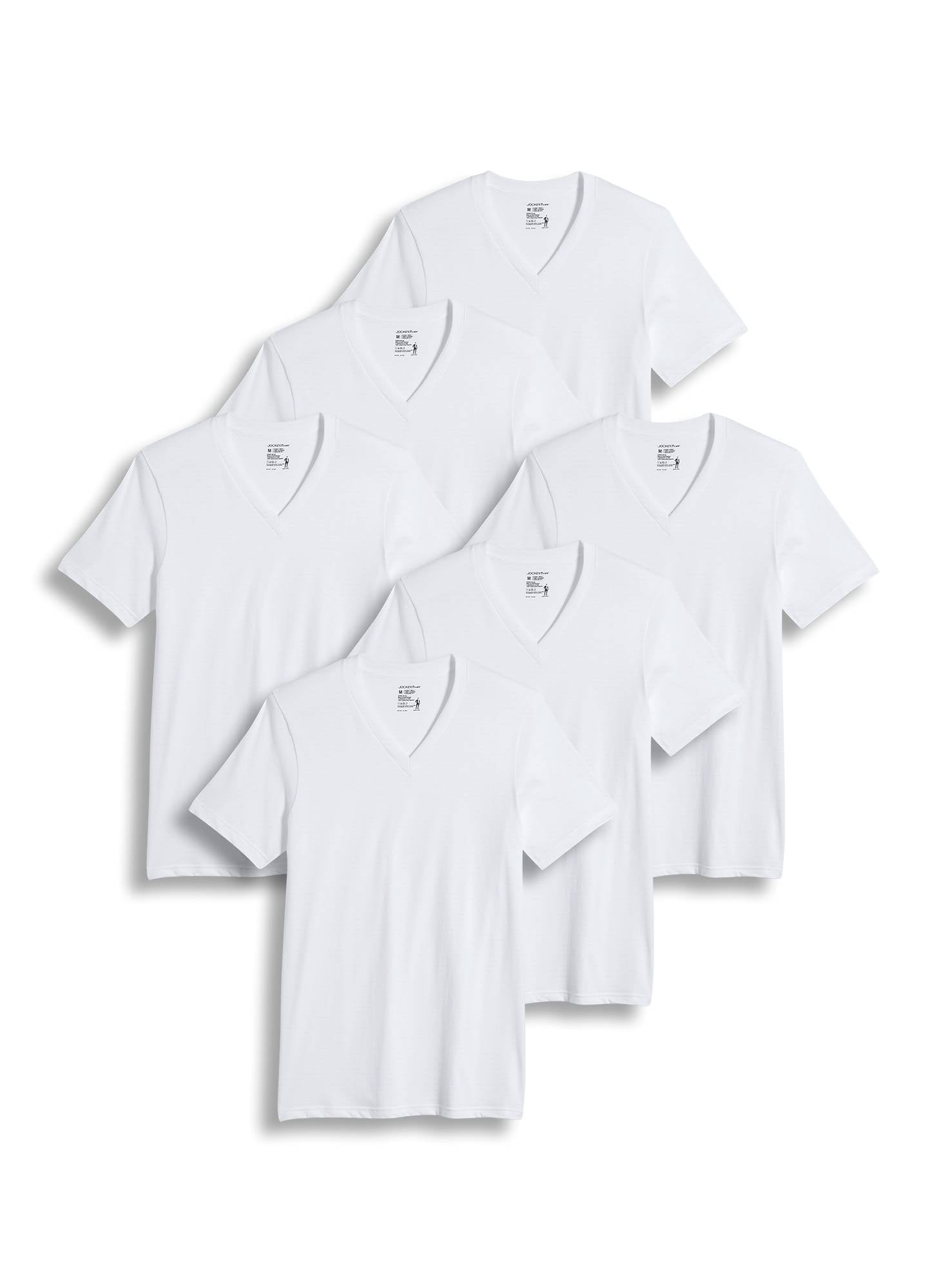 Jockey Men's Big & Tall Classic V-Neck T-Shirts 6 Pack, Comfortable ...