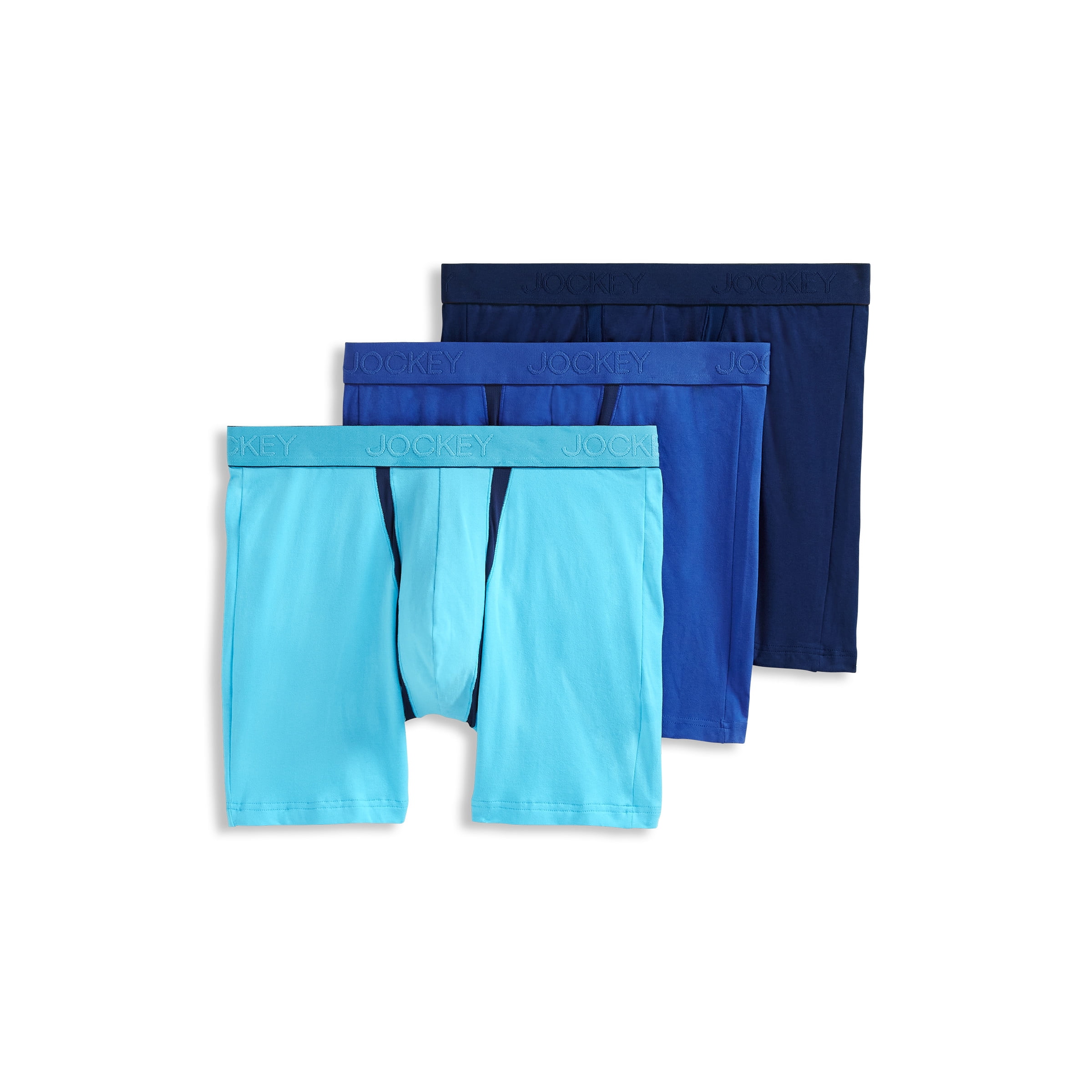 Jockey Men's Chafe Proof Pouch Cotton Stretch 6" Boxer Brief - 3 Pack ...
