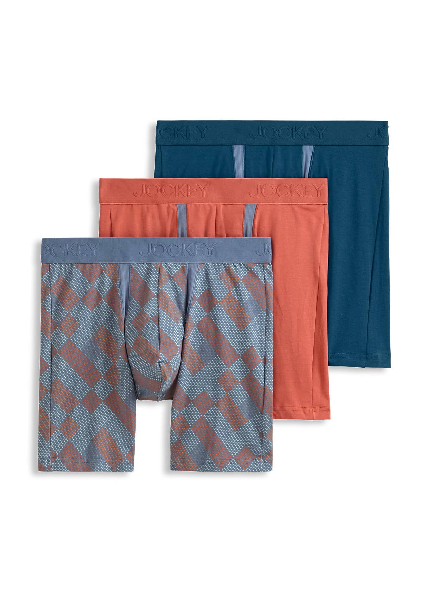 Jockey Men's Chafe Proof Pouch Cotton Stretch 6" Boxer Brief - 3 Pack ...