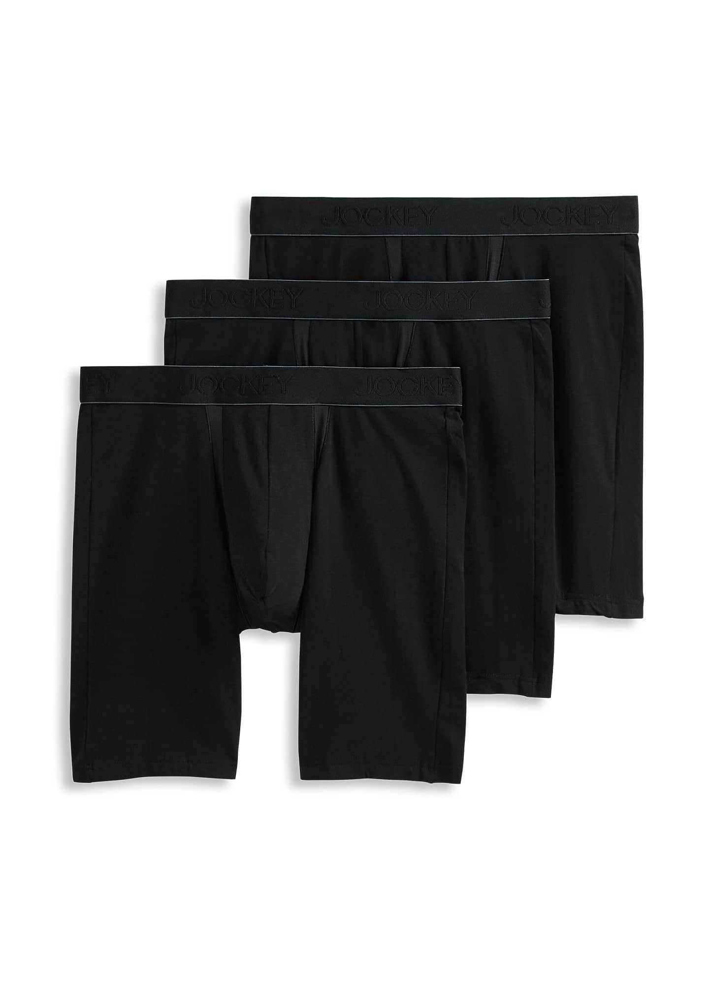 Jockey Men's Chafe Proof Pouch Cotton Stretch 8.5" Long Leg Boxer Brief ...