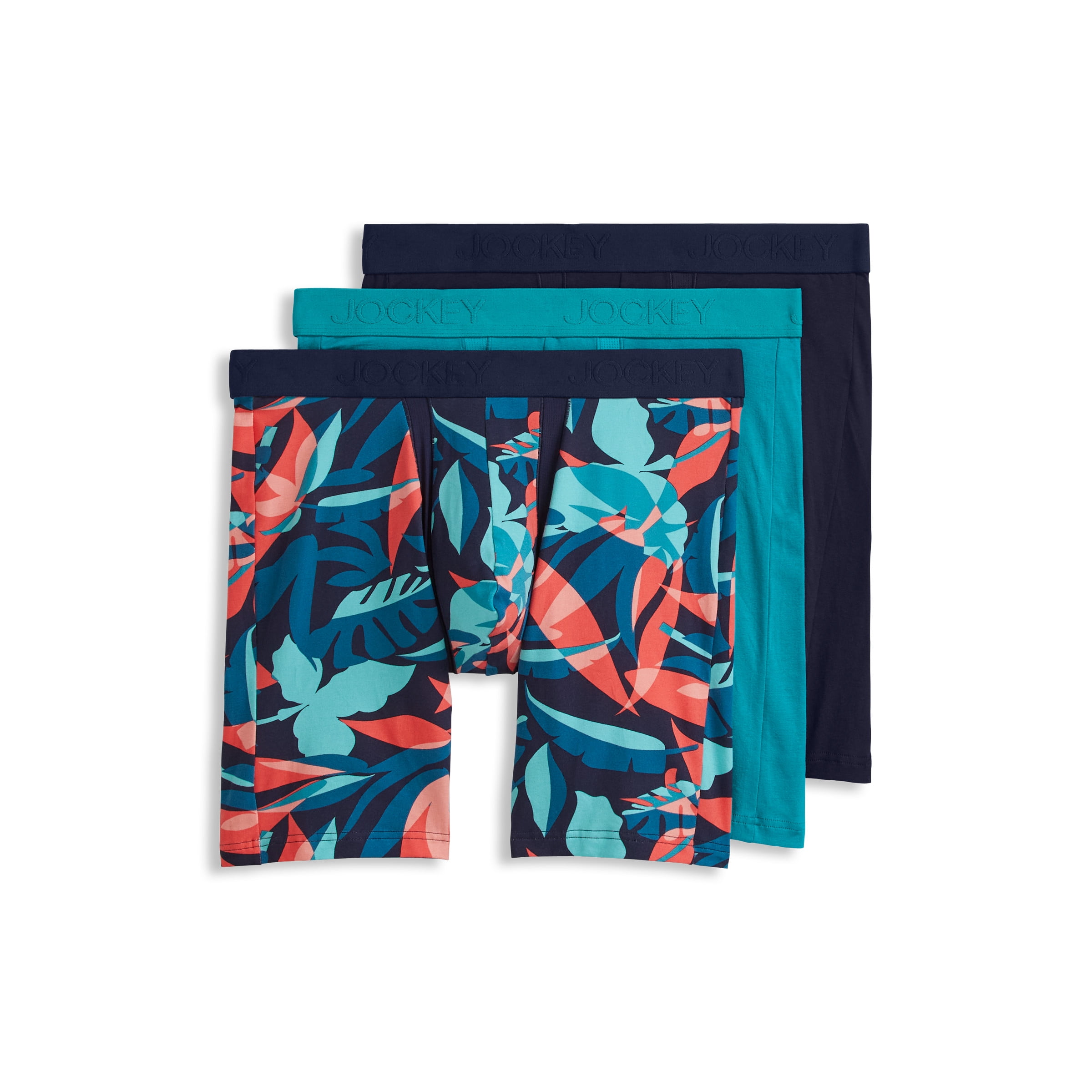 Jockey Men's Chafe Proof Pouch Cotton Stretch 8.5" Long Leg Boxer Brief ...