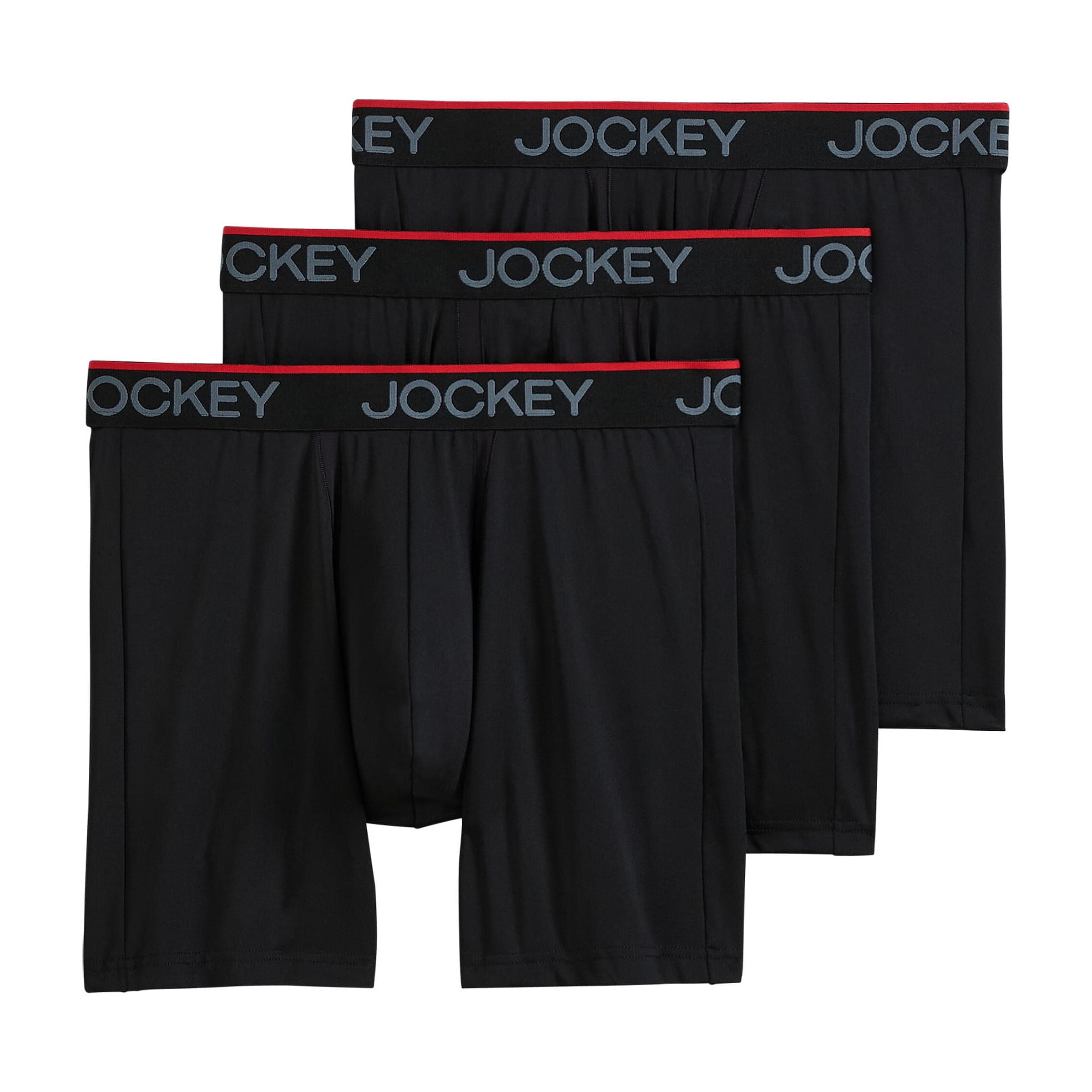 Jockey Men's Chafe Proof Pouch Microfiber 6" Boxer Brief - 3 Pack ...