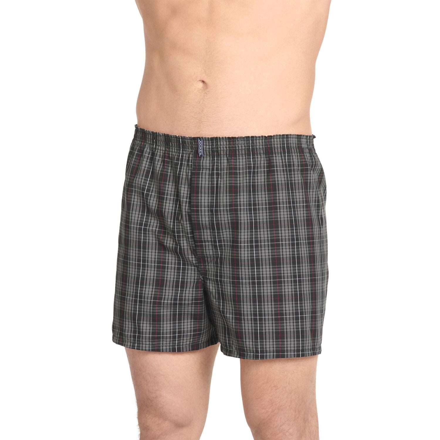 Men's Jockey® 3-pack Classic Full-Cut Woven Boxers Color: Gray Red Size ...