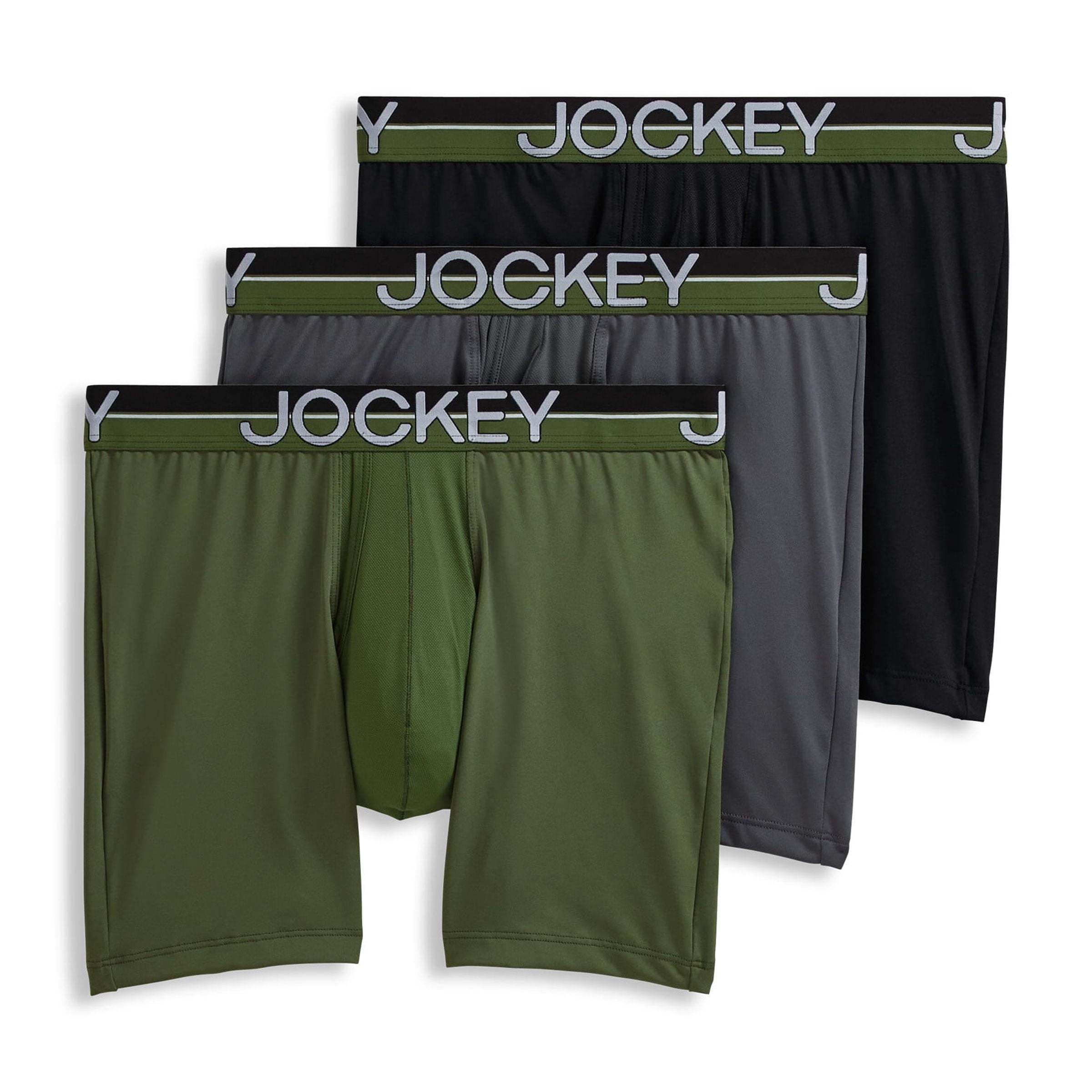 Jockey Men's Infinite Cool Microfiber Stretch 6" Boxer Brief - 3 Pack ...