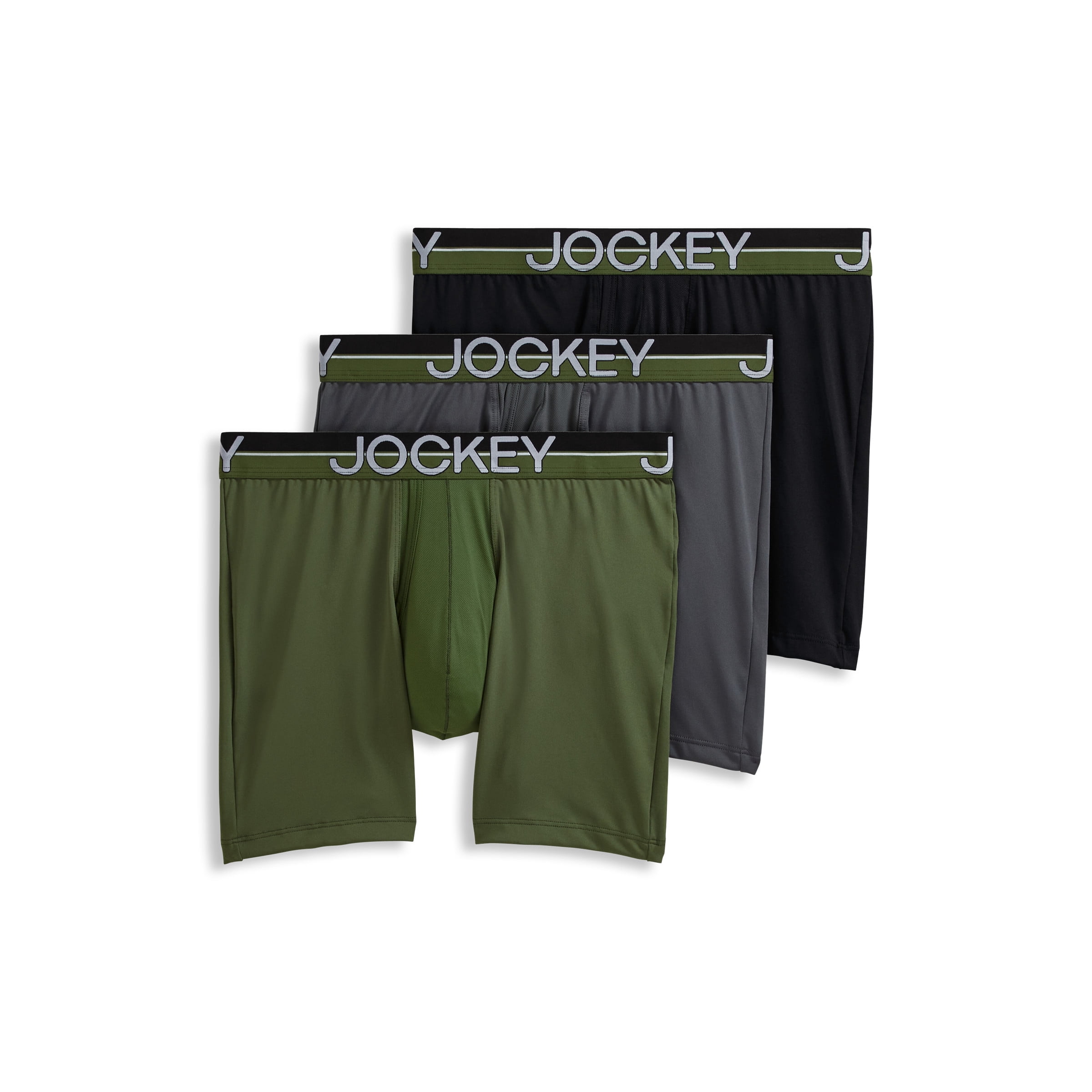 Jockey Men's Infinite Cool Microfiber Stretch 6" Boxer Brief - 3 Pack ...