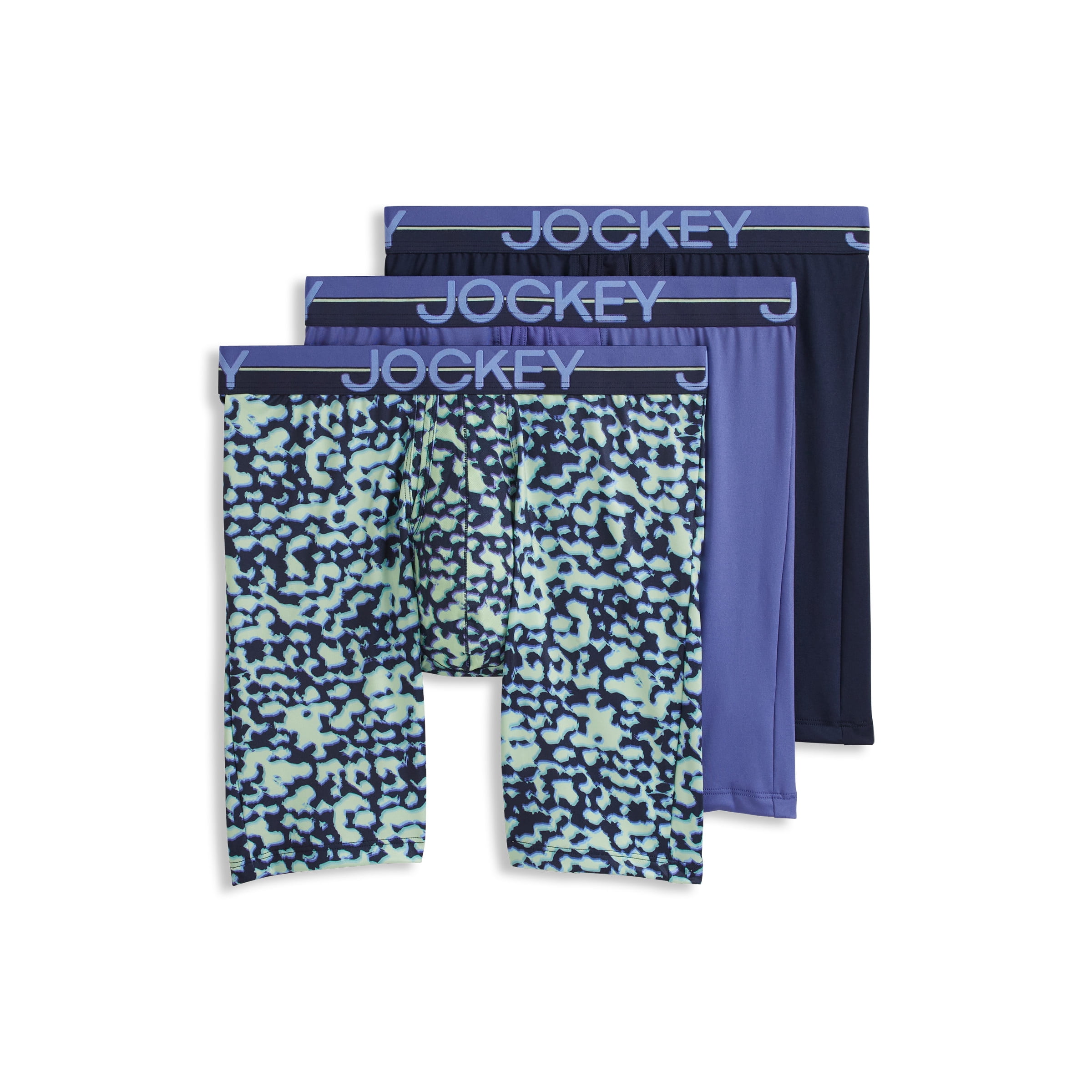 Jockey Men's Infinite Cool Microfiber Stretch 8" Long Leg Boxer Brief - 3 Pack - Walmart.com