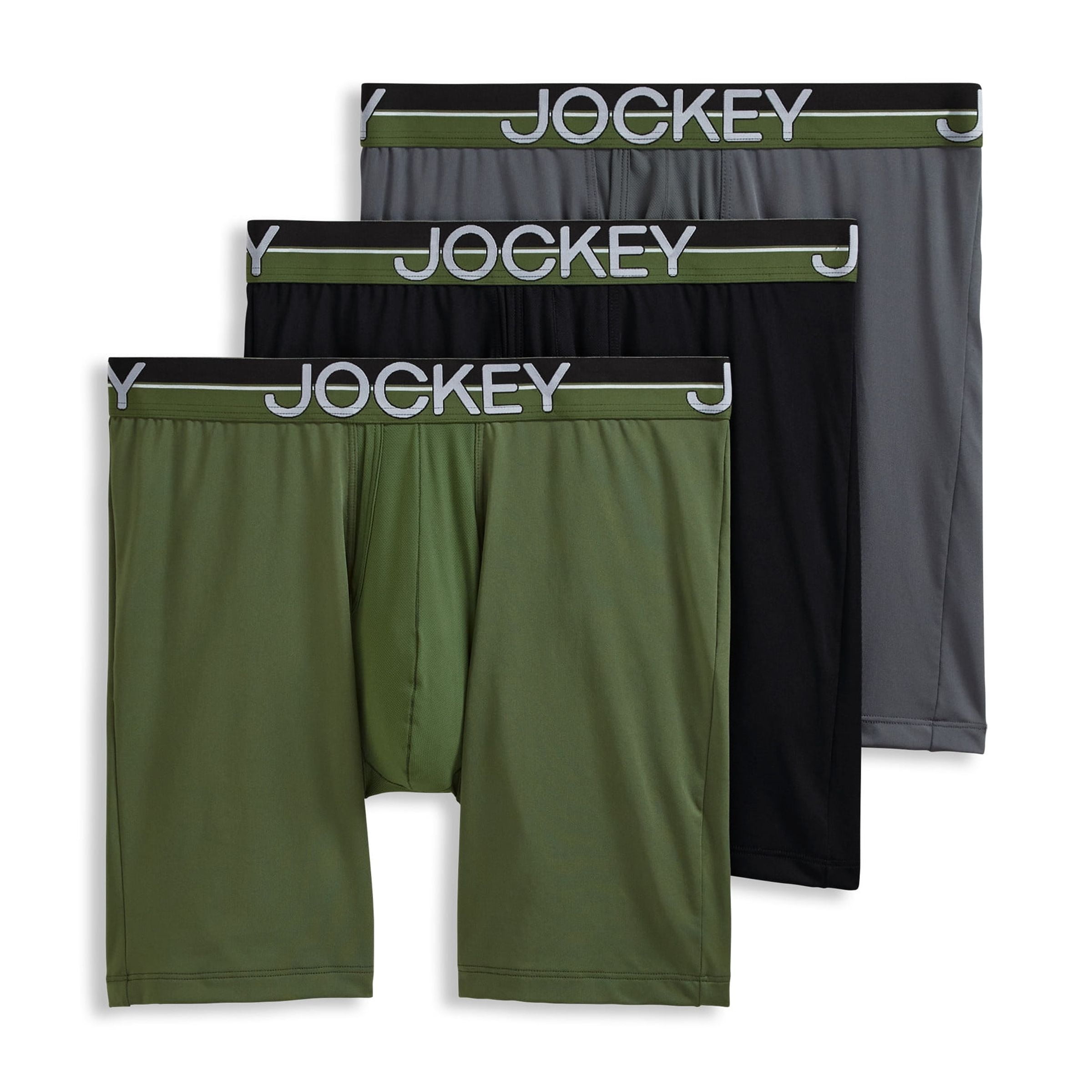 Jockey Men's Infinite Cool Microfiber Stretch 8" Long Leg Boxer Brief ...