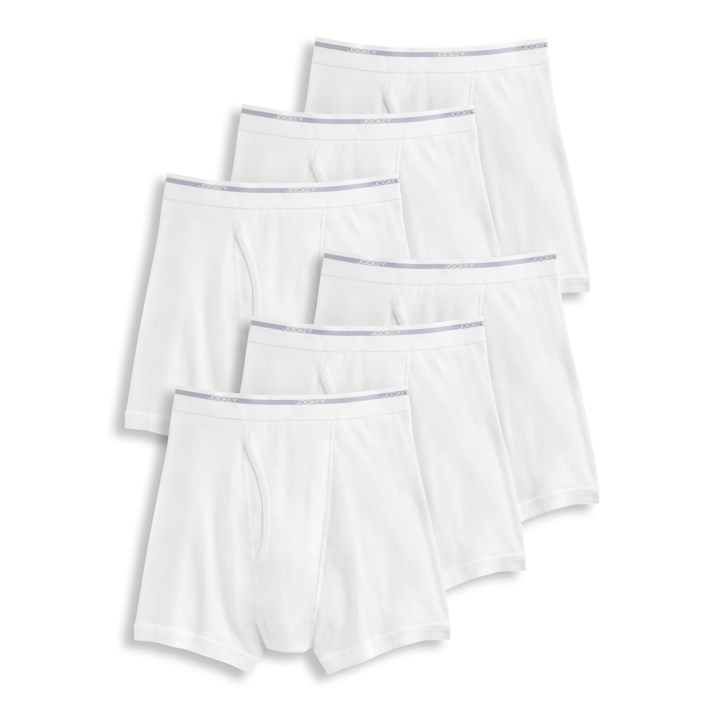 Jockey Men's 100% Cotton Lightweight Classic 5" Boxer Brief - 6 Pack ...