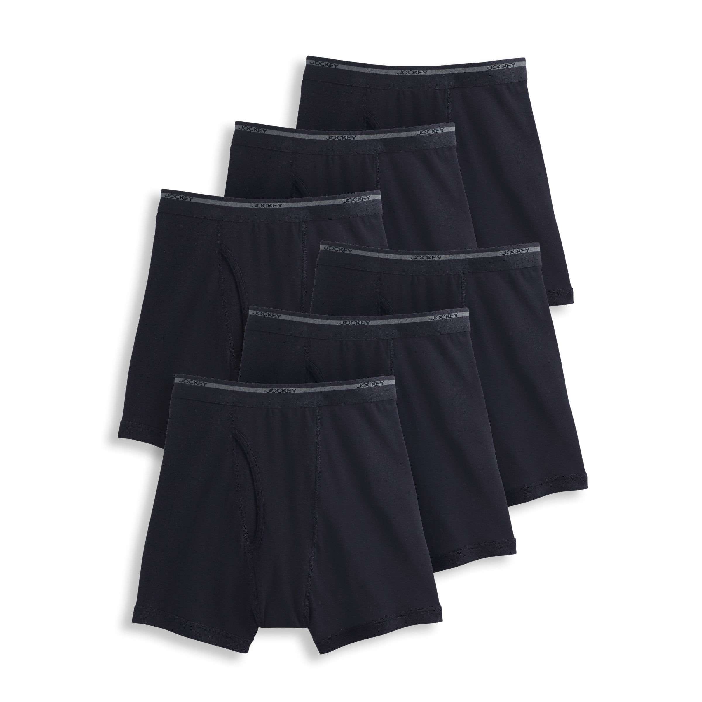Jockey Men's 100% Cotton Lightweight Classic 5" Boxer Brief - 6 Pack ...