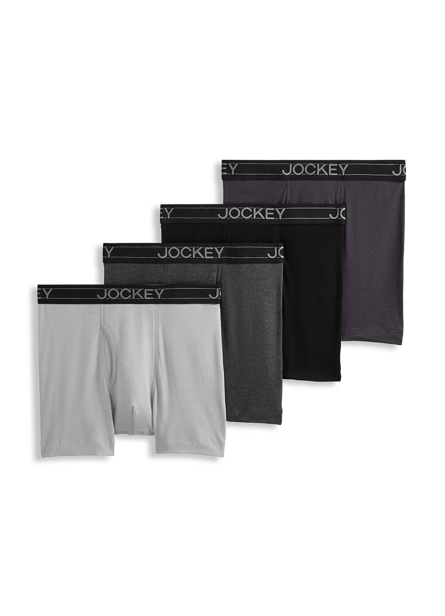 Jockey Men's Lightweight Cotton Blend 5" Boxer Brief - 4 Pack - Walmart.com