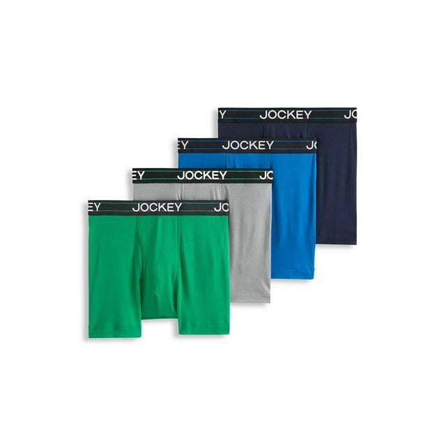 Jockey Men's Lightweight Cotton Blend 5" Boxer Brief - 4 Pack - Walmart.com