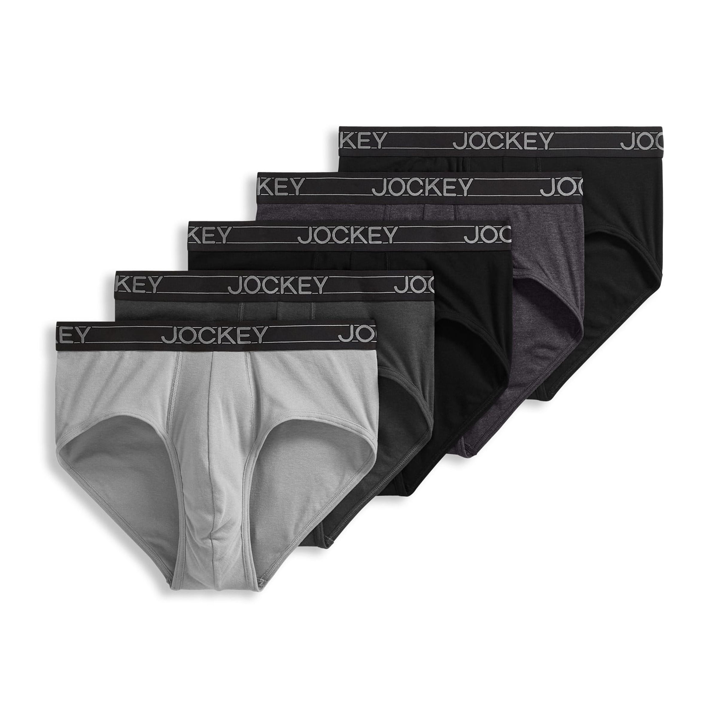 Jockey Men's Lightweight Cotton Blend Brief - 5 Pack - Walmart.com