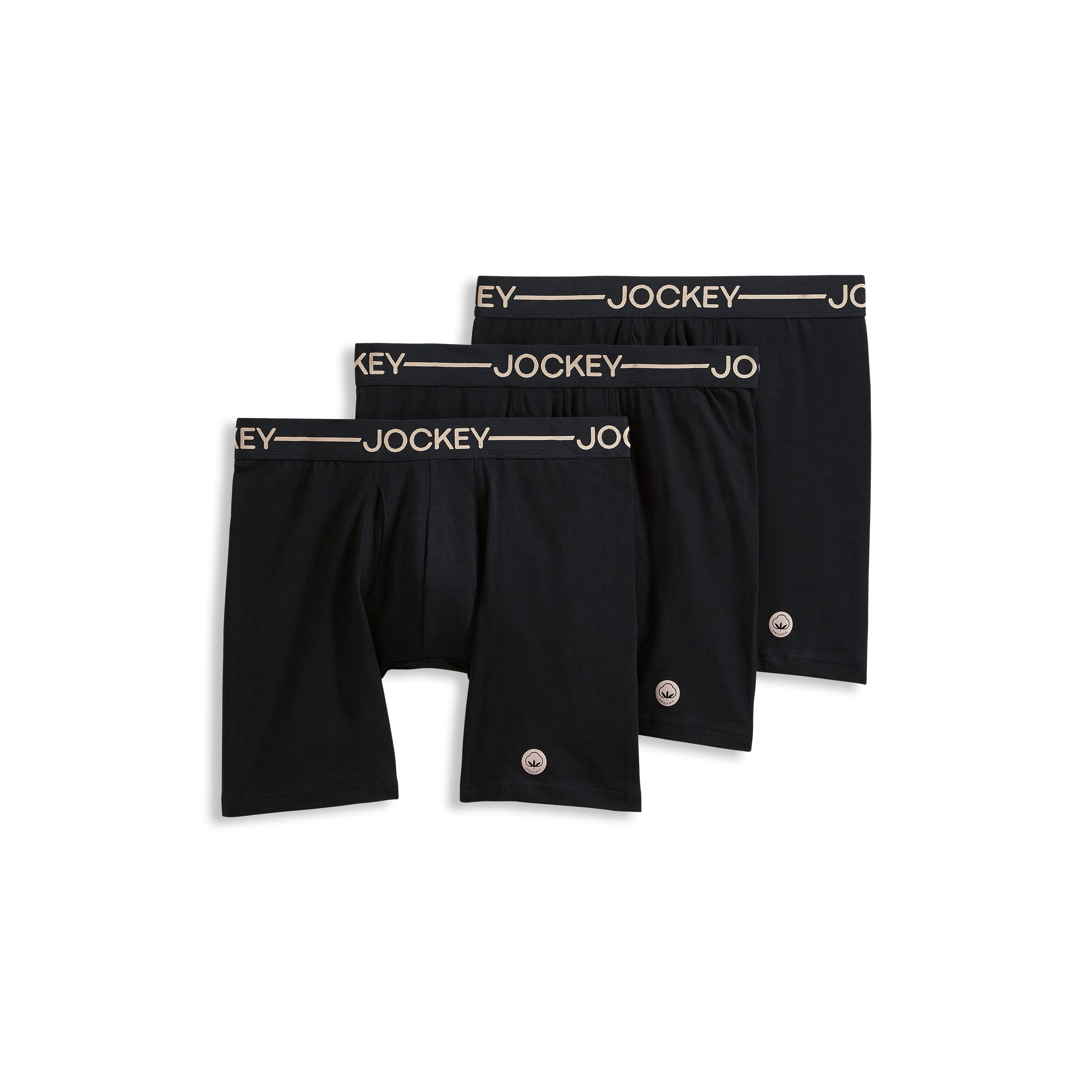 Jockey Men's Organic-Grown Cotton Stretch Boxer Brief, Mid Rise, Full ...